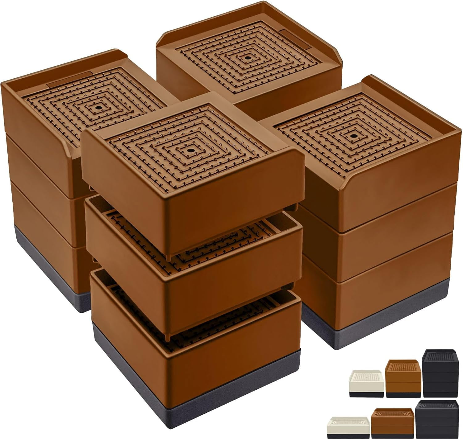 Furniture Risers for Bed, 4 Inch Heavy Duty Elevators in 1.5, 3 or 4 ...