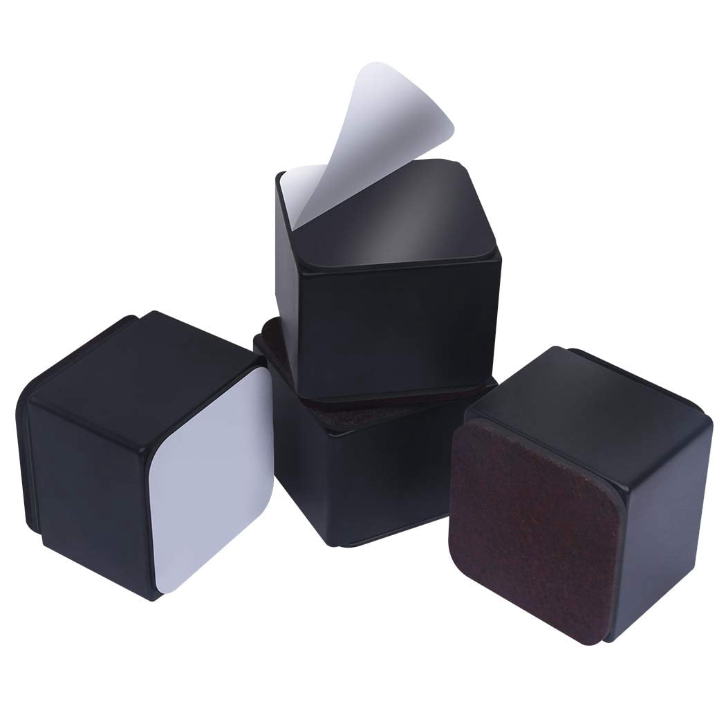 Furniture Risers Black 2" x 2.4" 4 Pack - Walmart.com