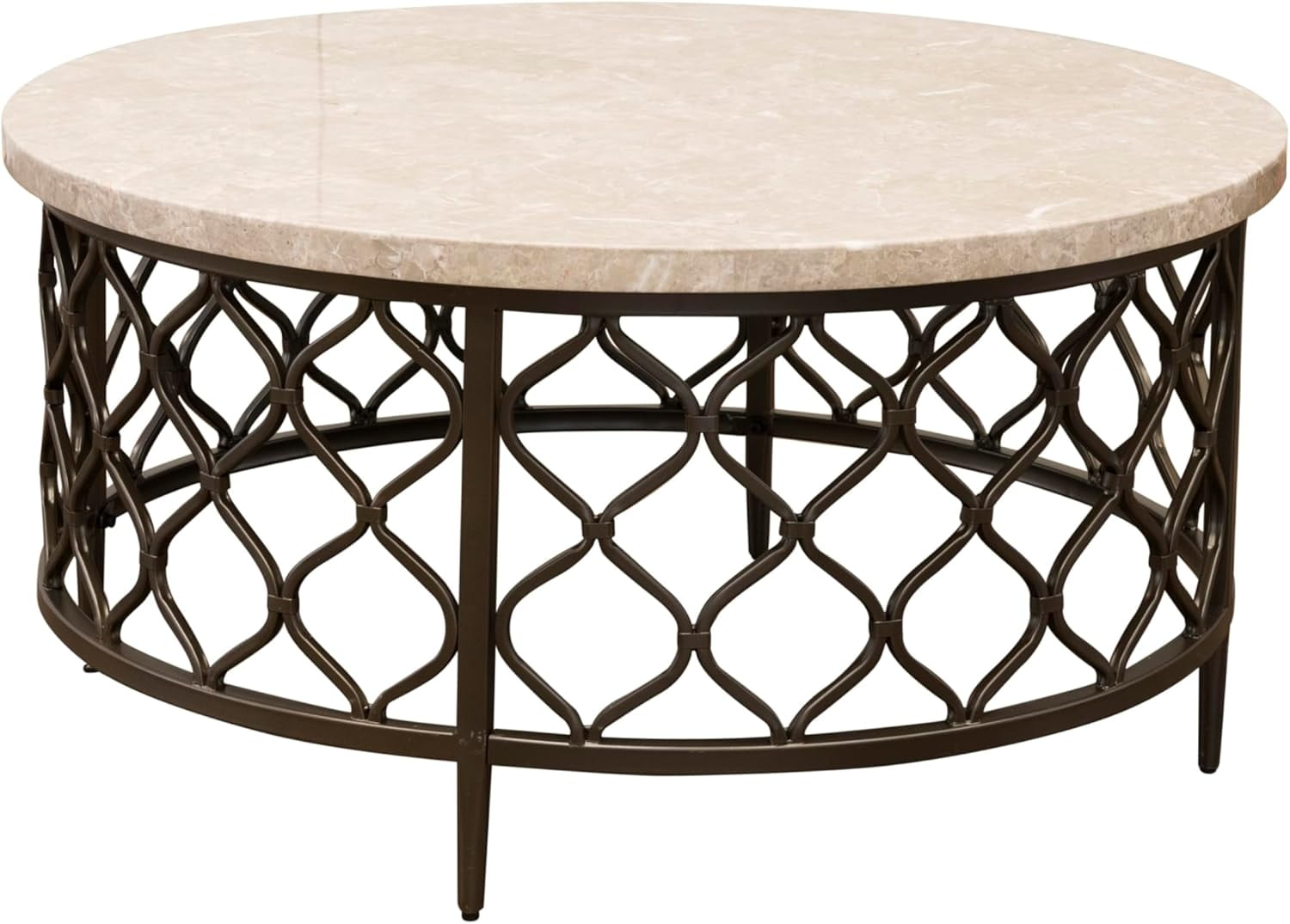 Furniture Round Marble Coffee Table, 36-Inch Round Coffee Table, Bronze ...
