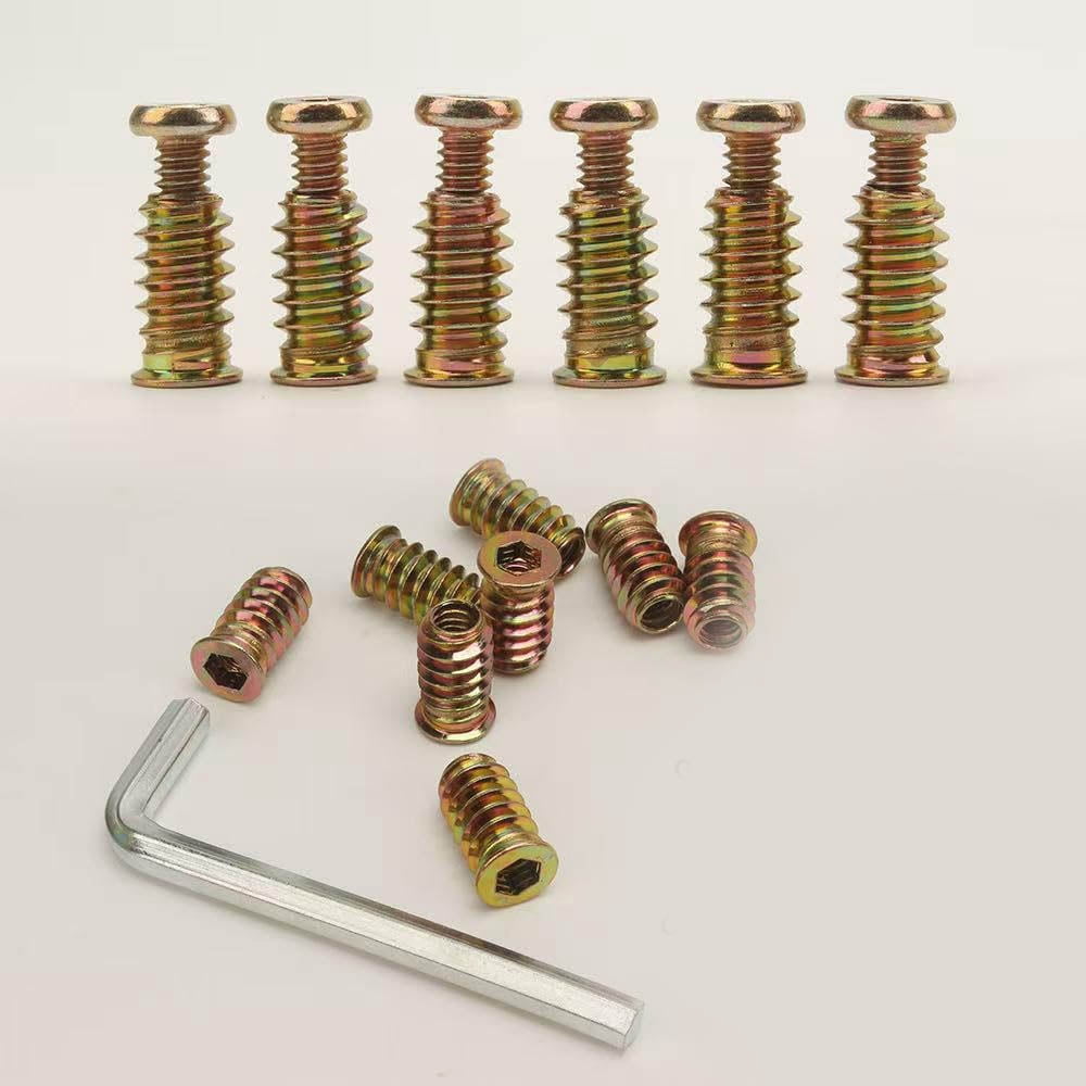 Furniture Screw Nut Threaded Wood Insert, Wood Inserts Bolt Fastener ...