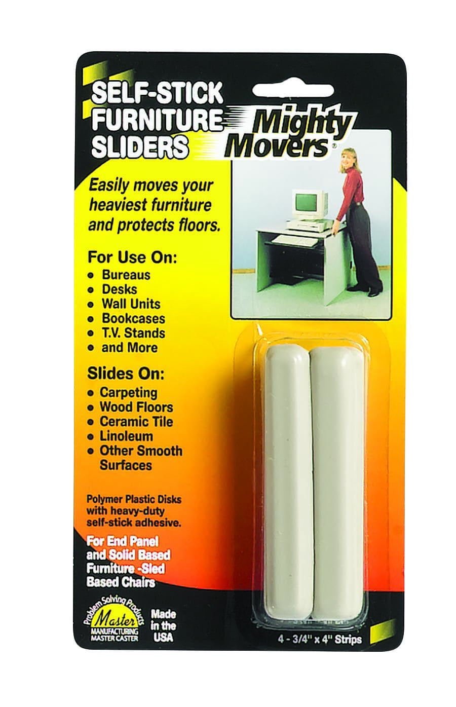 Furniture Sliders, Self-adhesive, Beige, 4/Pack - Walmart.com
