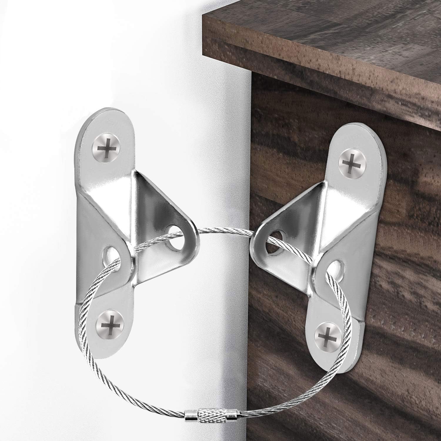 Furniture Straps (8 Pack) Baby Proofing Metal Anti Tip Furniture Anchors Kit, Furniture Wall ...