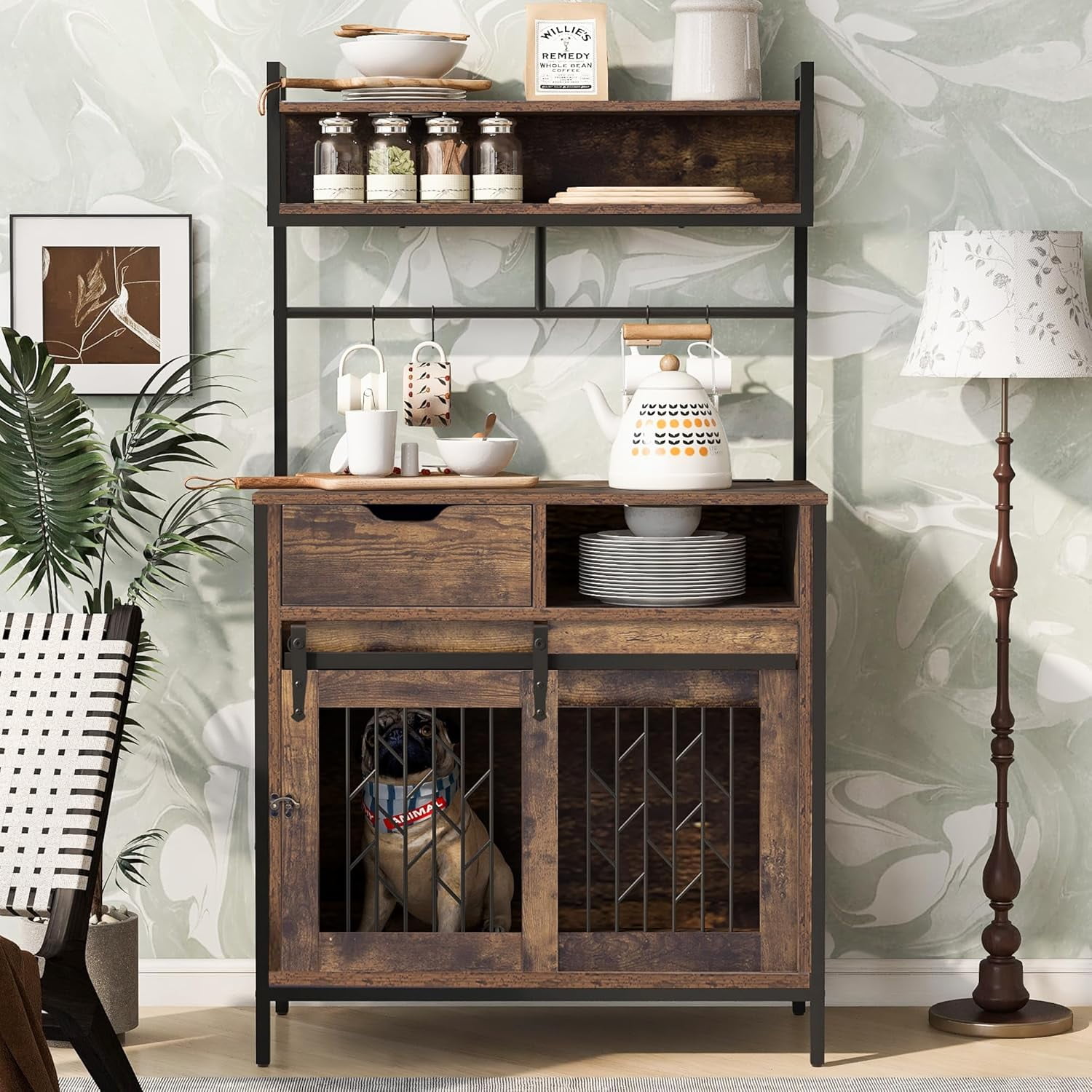 Furniture Style Dog Crate,Composite Desk, Hutch Pet Friendly Furniture ...