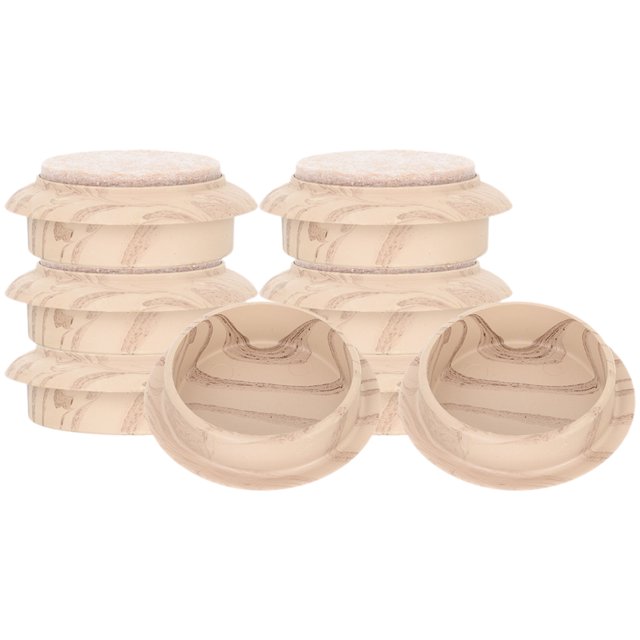 Furniture Wood Grain Foot Pads Fixed Caster Cups 8pcs Sofas Chair Wheel ...