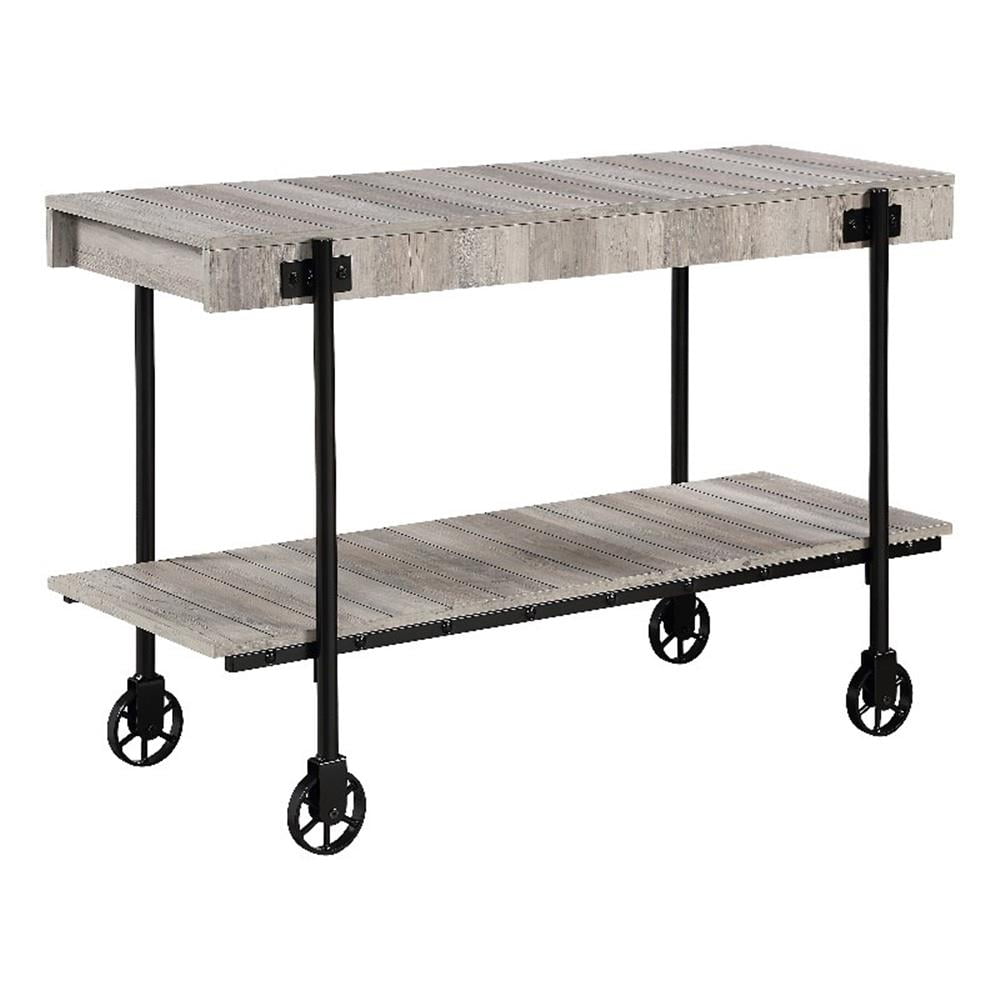 Furniture of America Acres Wood Natural Console Table with Metal Black ...