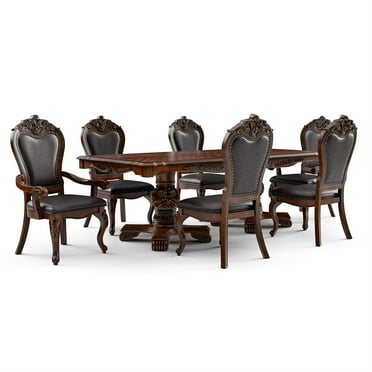 Furniture of America Albernit Solid Wood Expandable Dining Table in ...