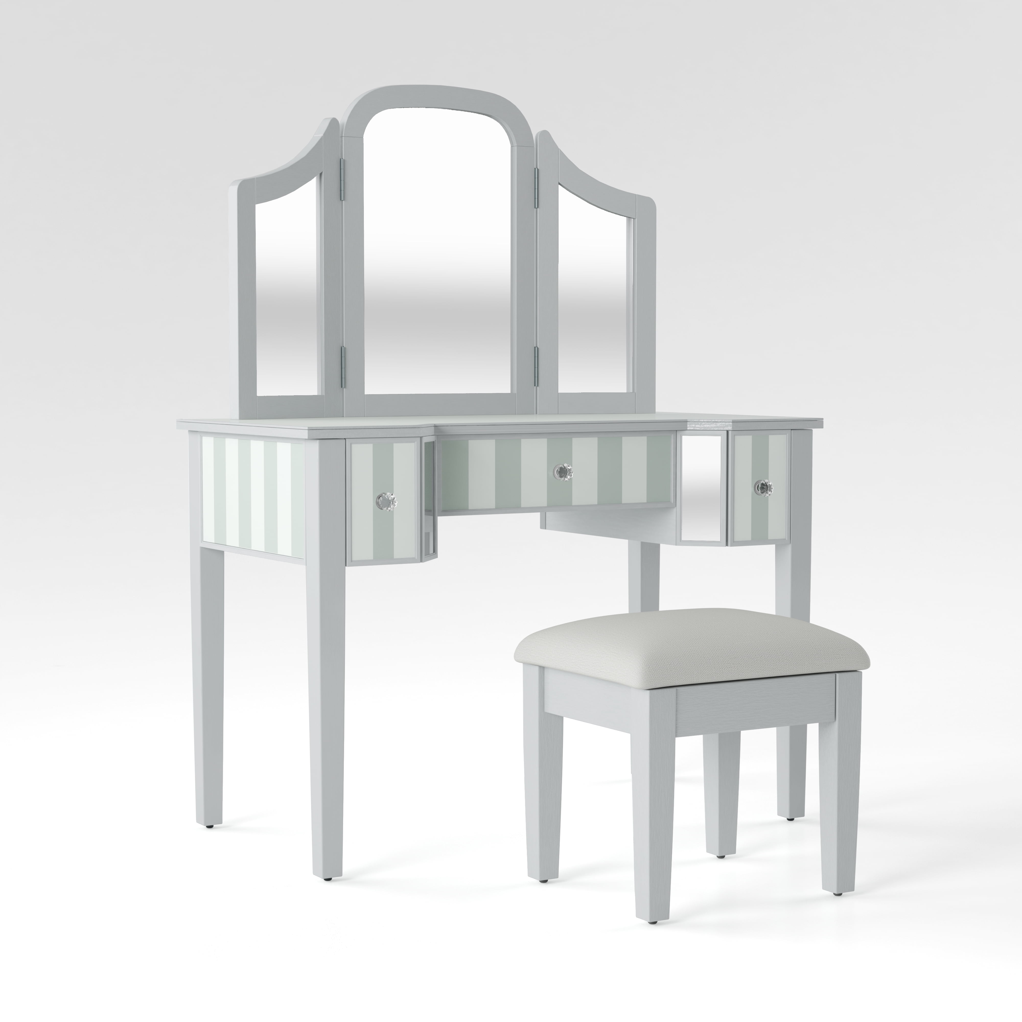 Free Shipping! Furniture of America Aleana 3-Piece Silver Vanity Set ...