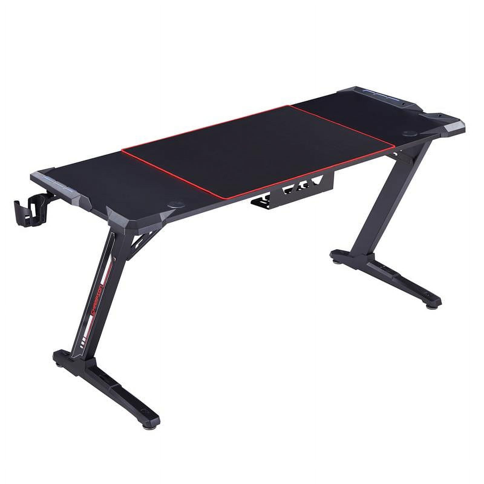 Furniture of America Almly Modern Metal Gaming Desk with Outlets in ...