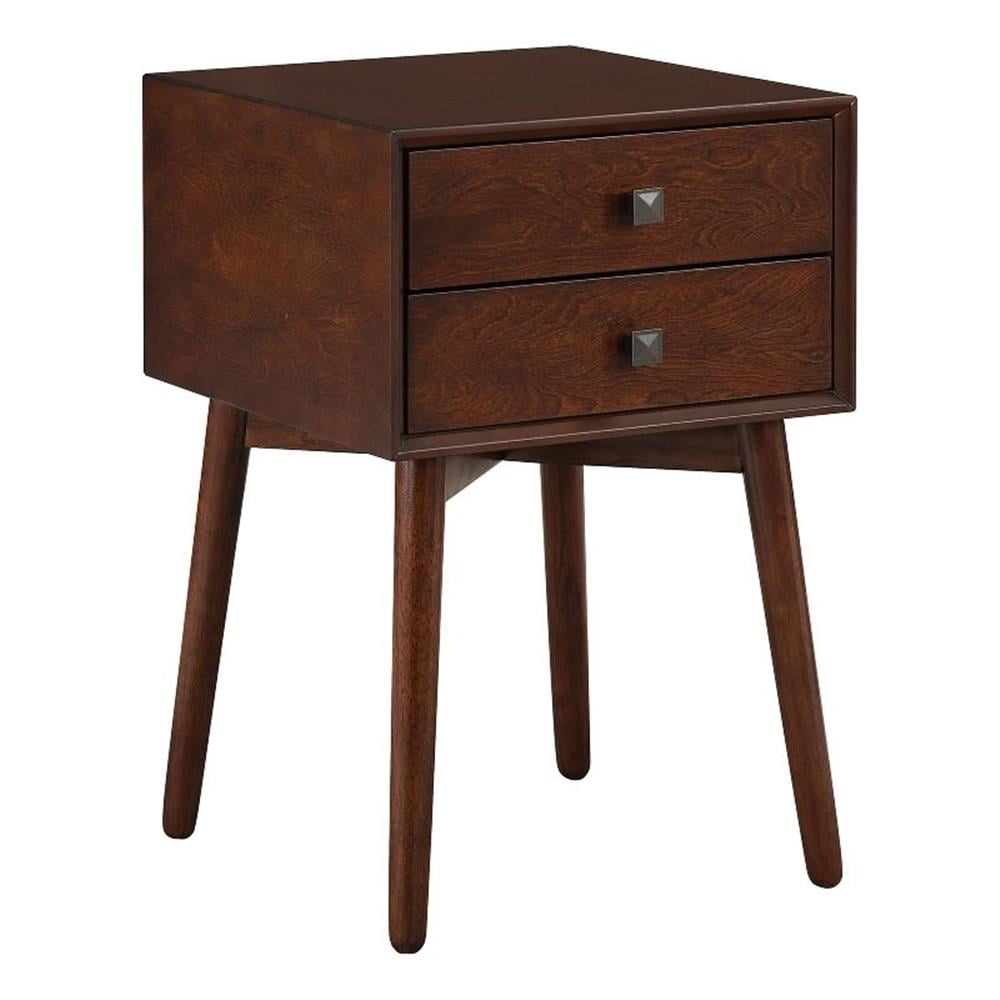Furniture of America Alto Mid-Century Modern 2-Drawer Bedside Table in Espresso - Walmart.com