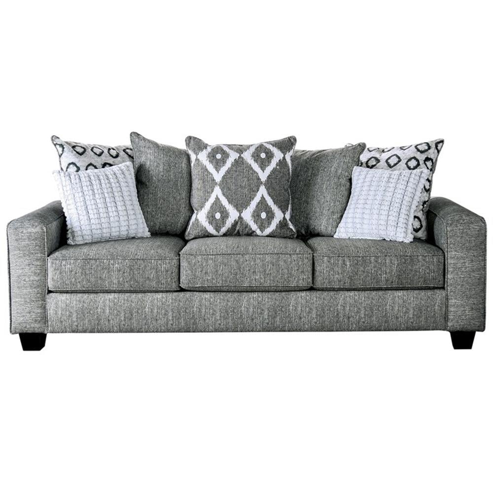 Furniture of America Amberly Contemporary Fabric Sofa in Gray - Walmart.com