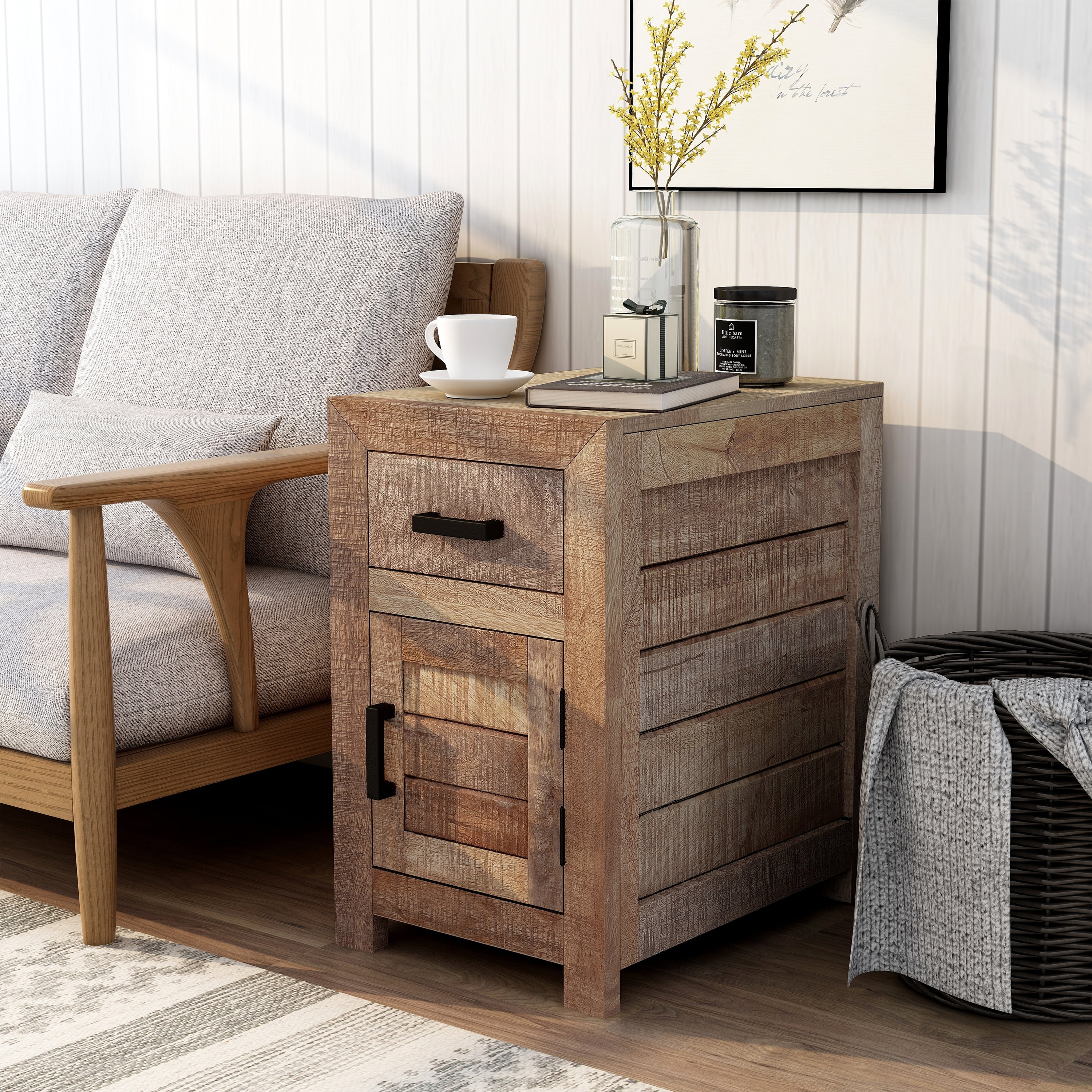 Furniture of America Anaisha Rustic Warm Natural Tone 23-inch Solid ...