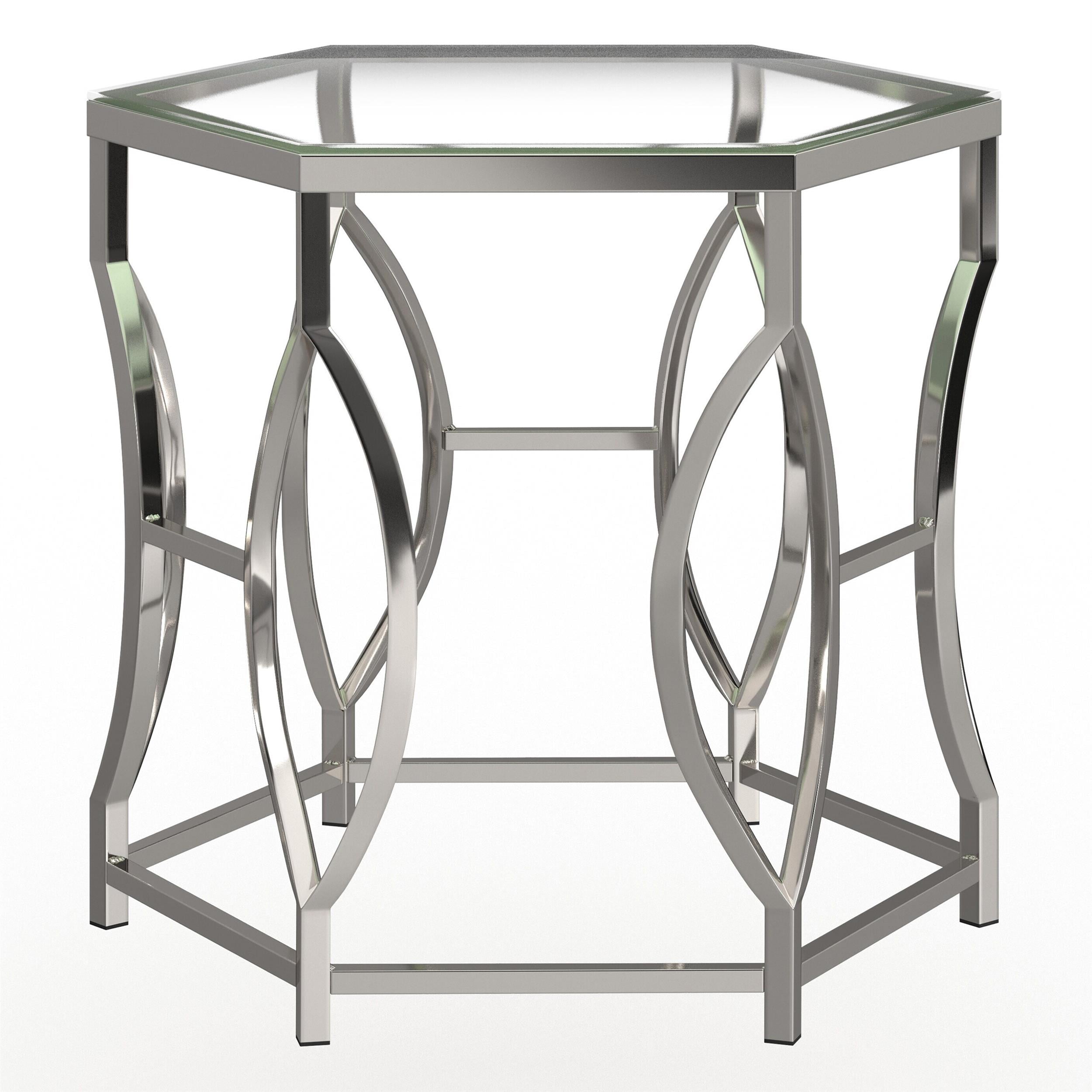 Furniture of America Annette Contemporary Metal End Table in Chrome ...