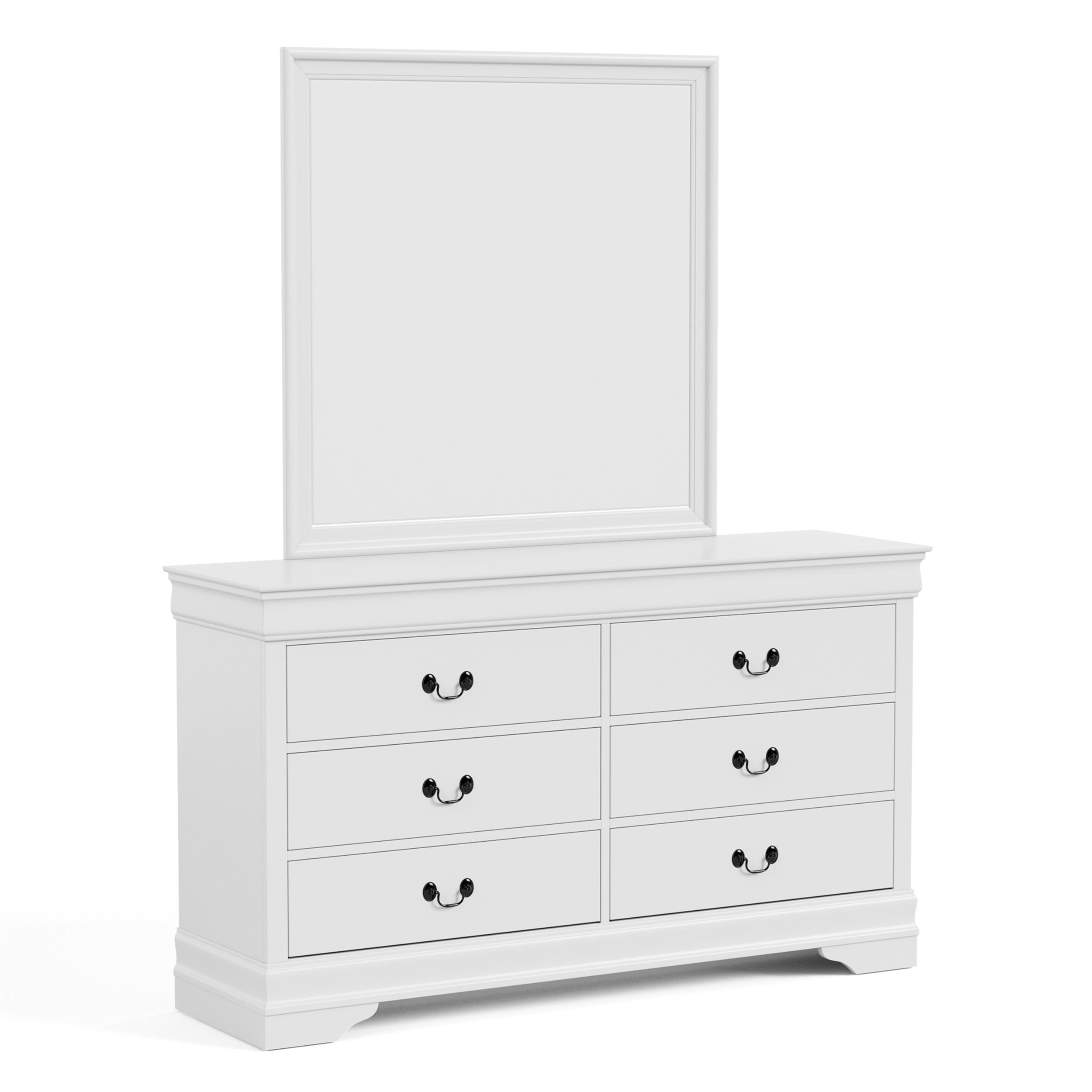 Furniture of America Arabella Wood Dresser with Mirror in White ...