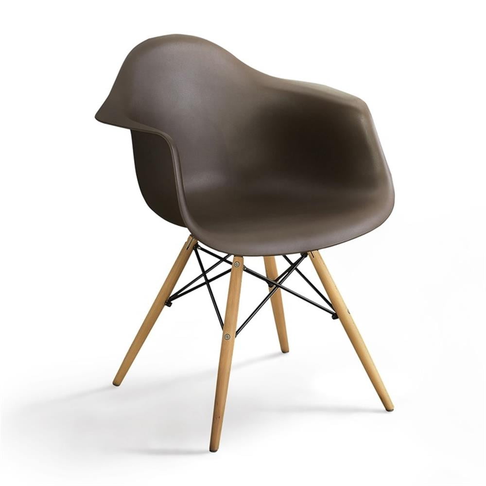 Furniture of America Ashton Plastic Dining Arm Chair in Brown (Set of 2 ...