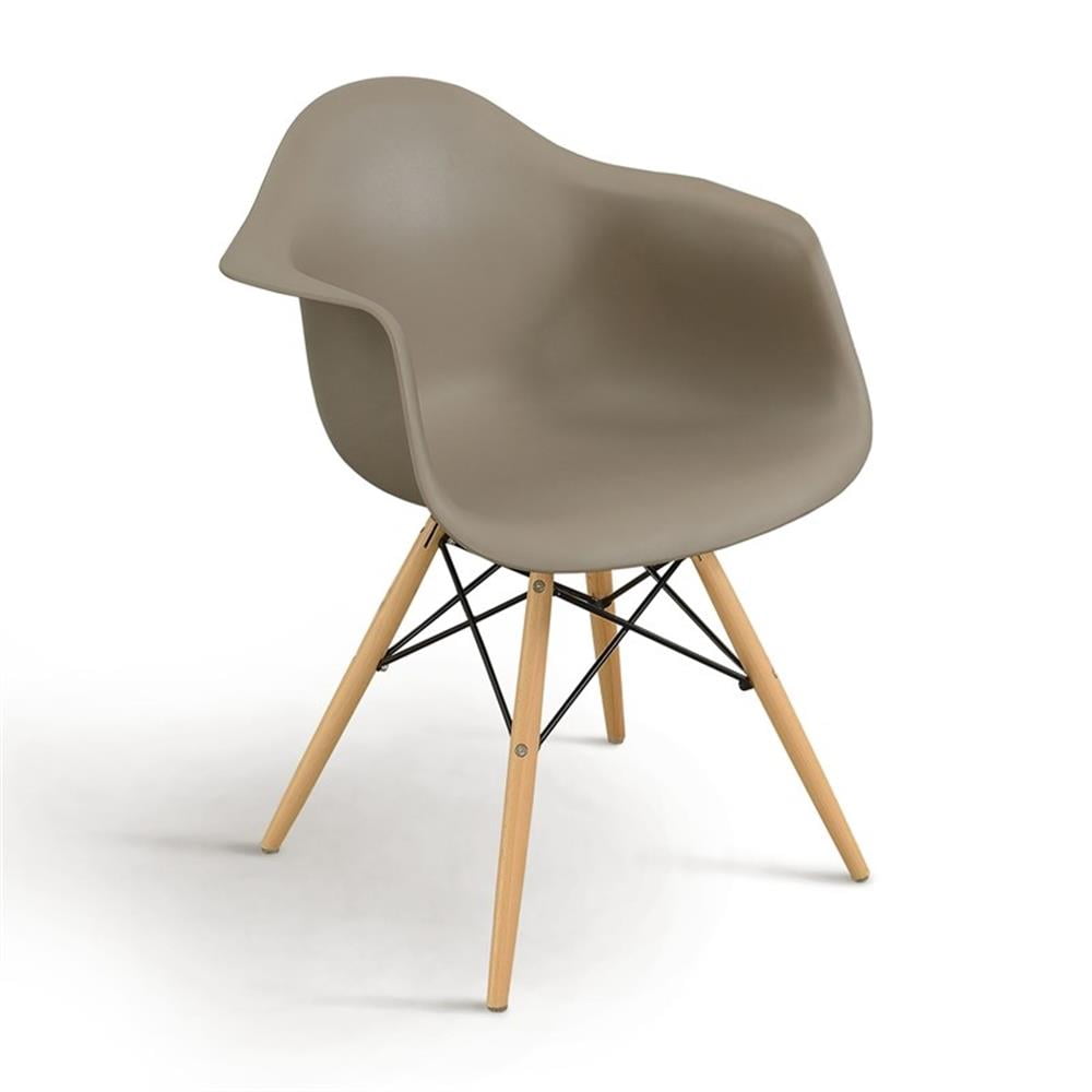 Furniture of America Ashton Plastic Dining Arm Chair in Light Brown ...