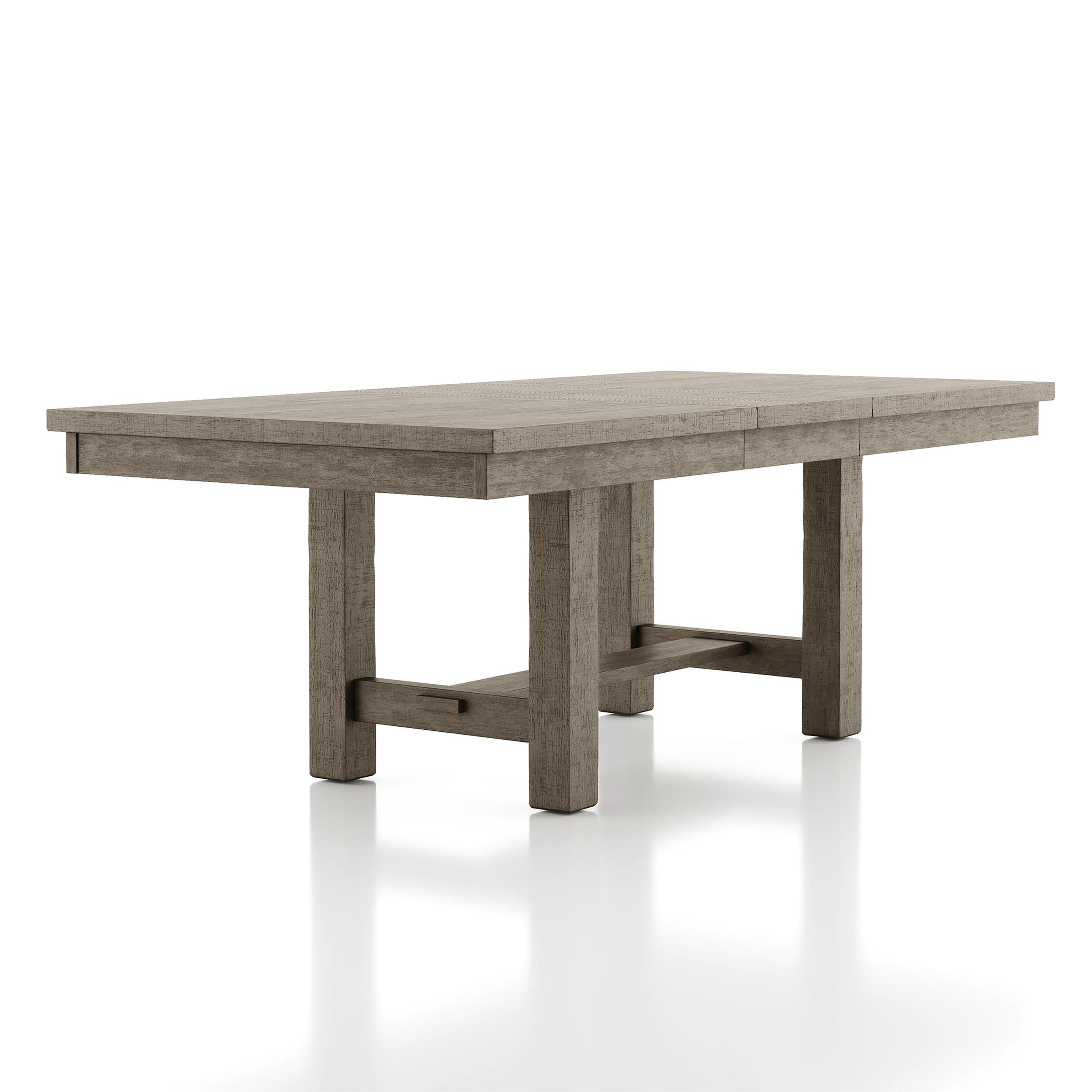 Furniture of America Atola Rustic Wood Trestle Expandable Dining Table in Gray - Walmart.com