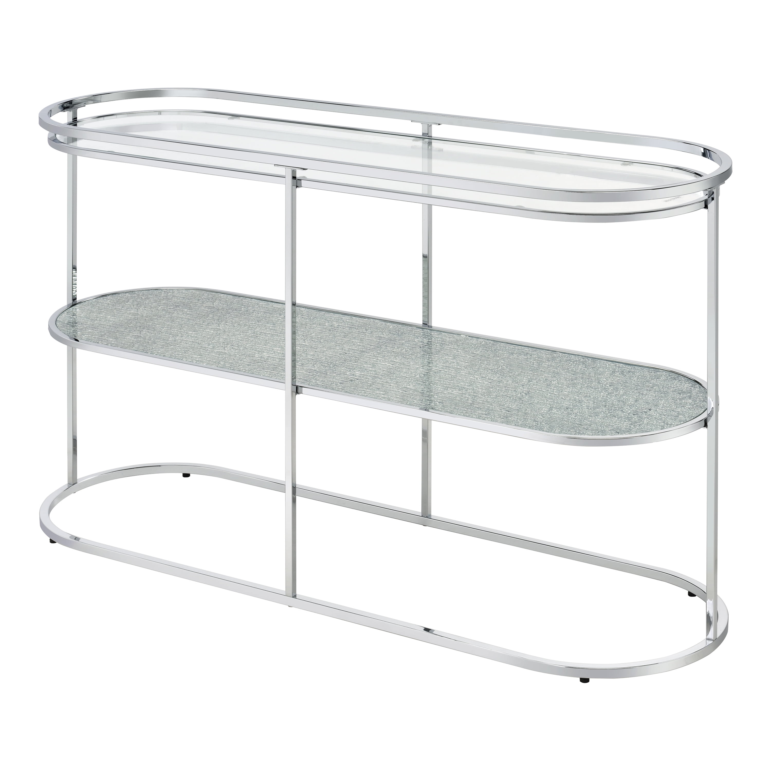 Furniture of America Auro 1-Shelf Waterfall Pattern Glass Top and ...