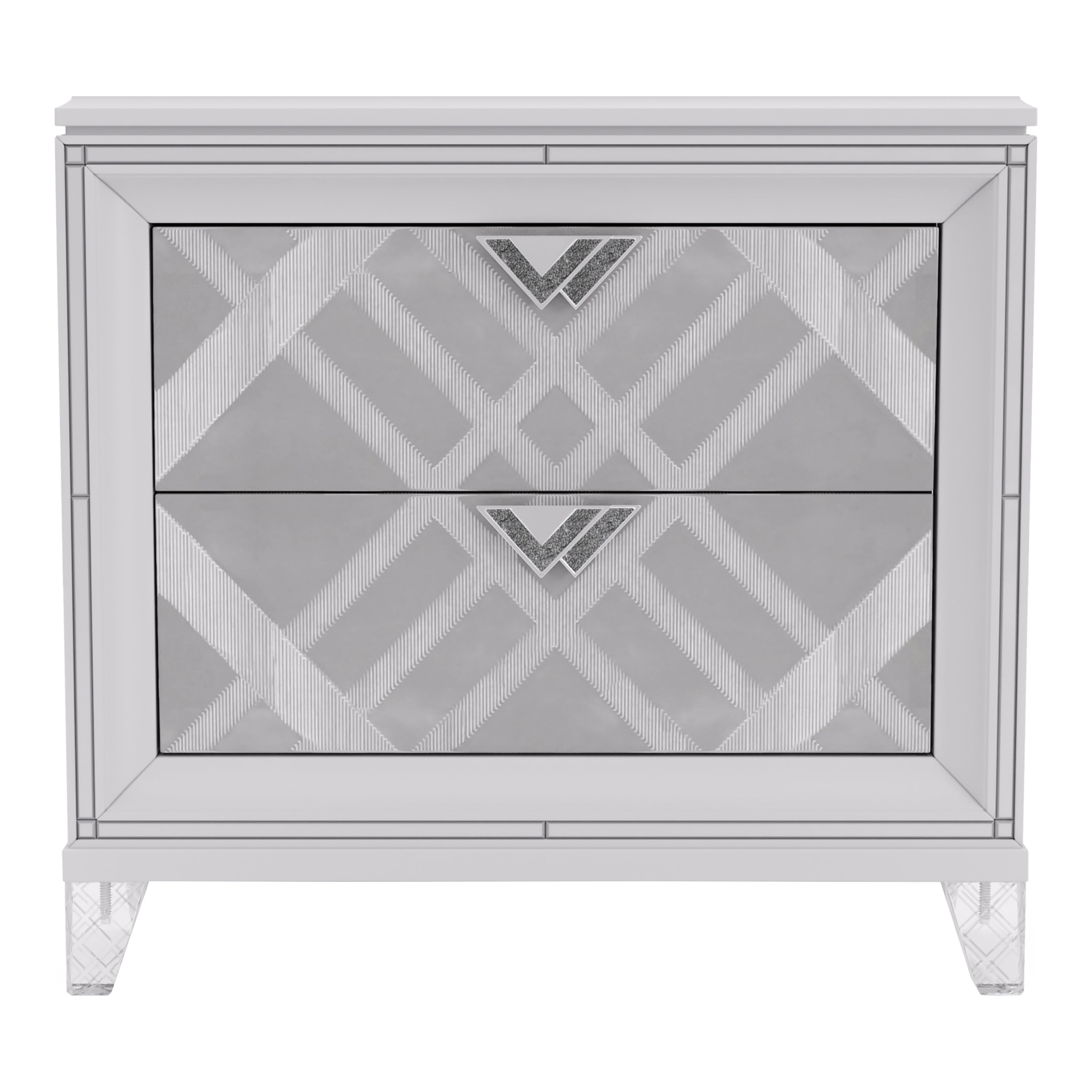 Furniture of America Avea Adult Modern 2-Drawer Nightstand, White ...