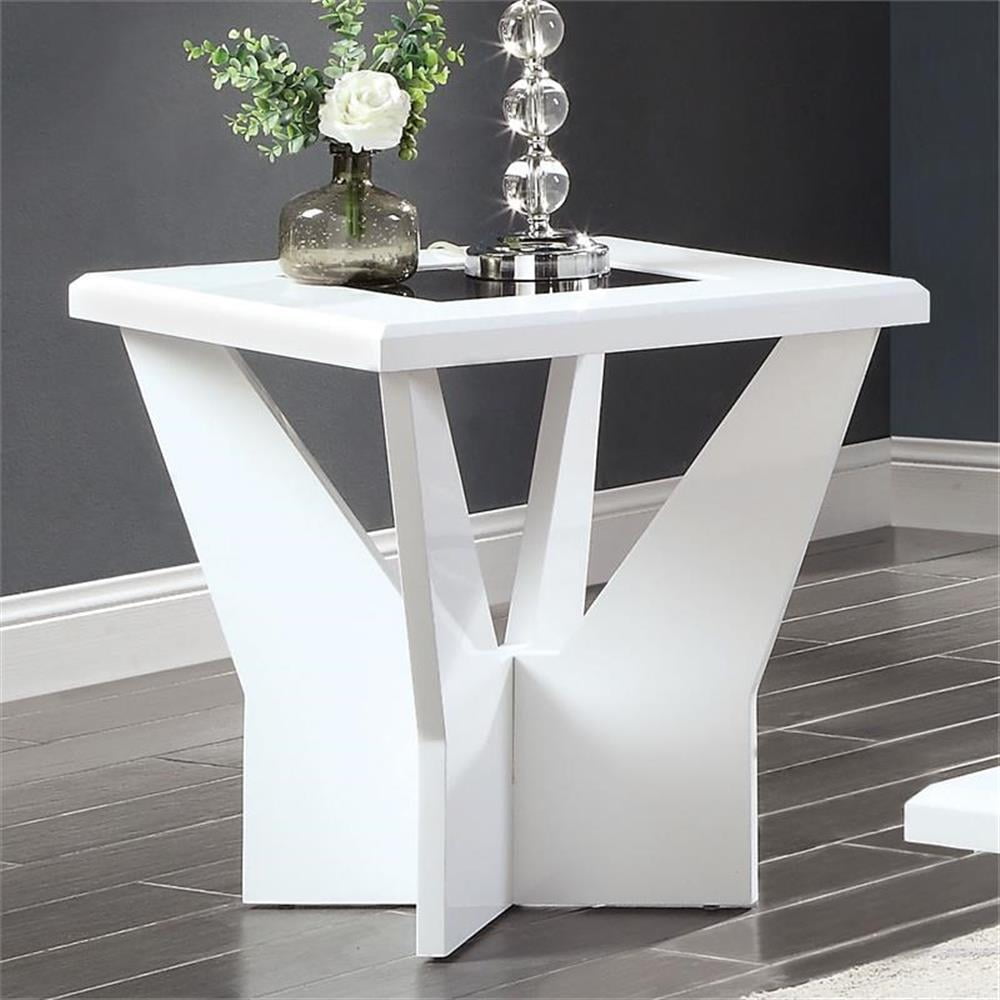 Furniture of America Avens Contemporary Wood Geometric End Table in ...