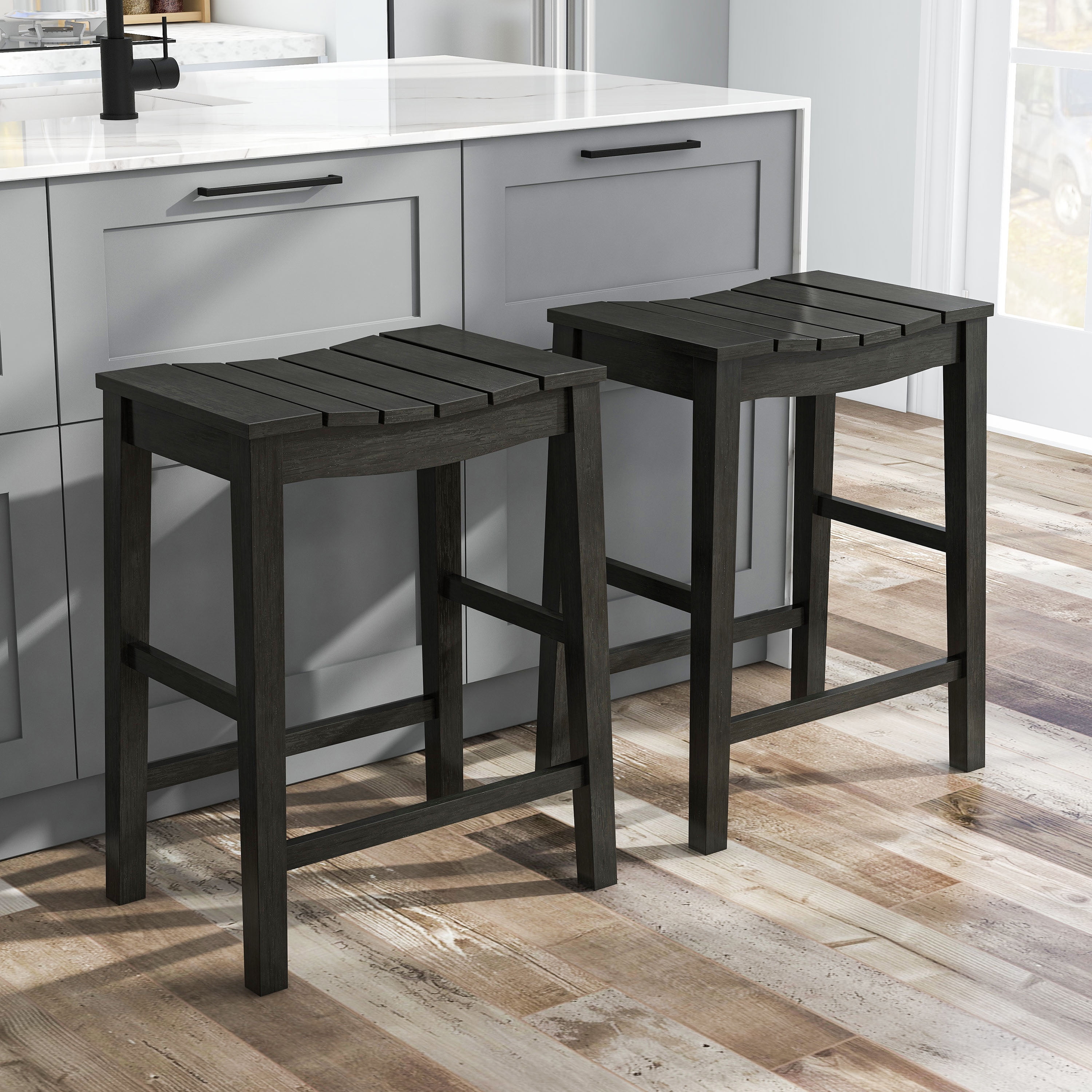 Furniture of America Barre Wood Black Counter Height Stools - Walmart.com