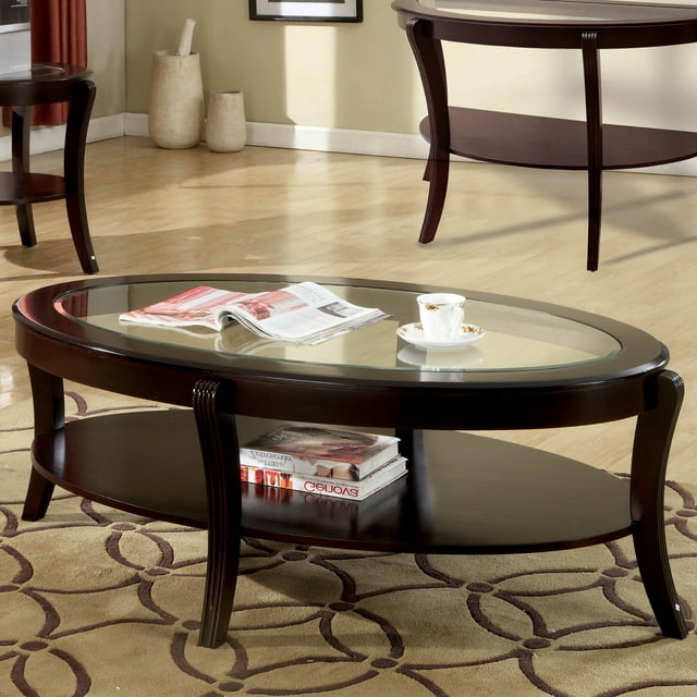 Free Shipping! Furniture of America Bello Glass Top Coffee Table ...