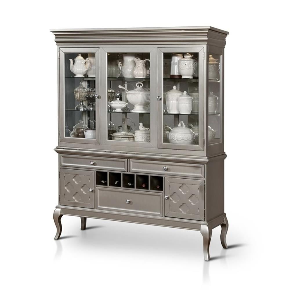 Furniture of America Bethlehem Solid Wood Hutch with Server in Gold ...