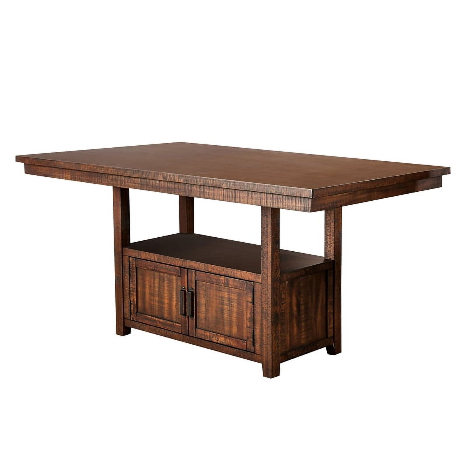 Furniture of America Beverly Rustic Wood Storage Dining Table in Light ...