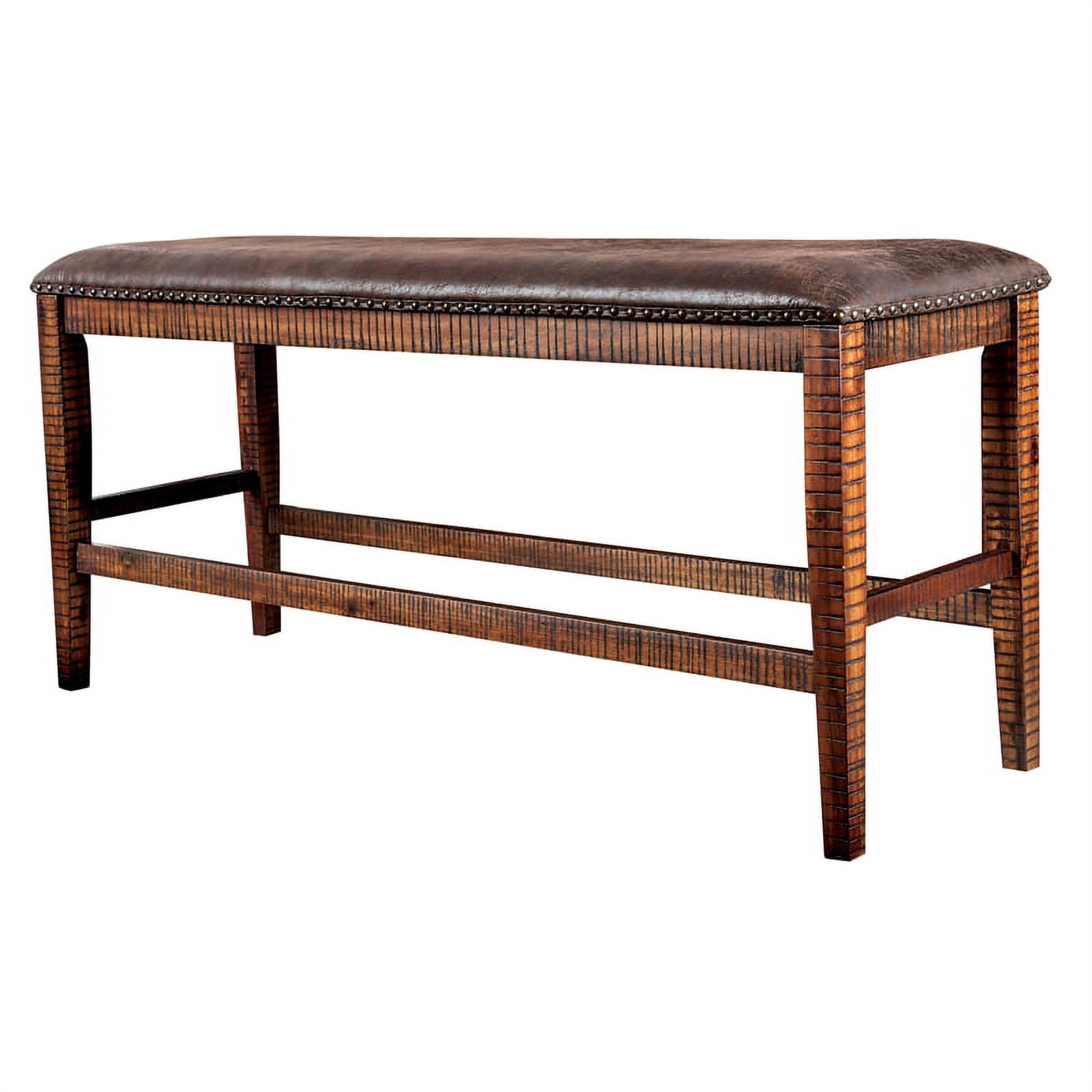 Furniture of America Beverly Solid Wood Counter Height Bench in Dark ...