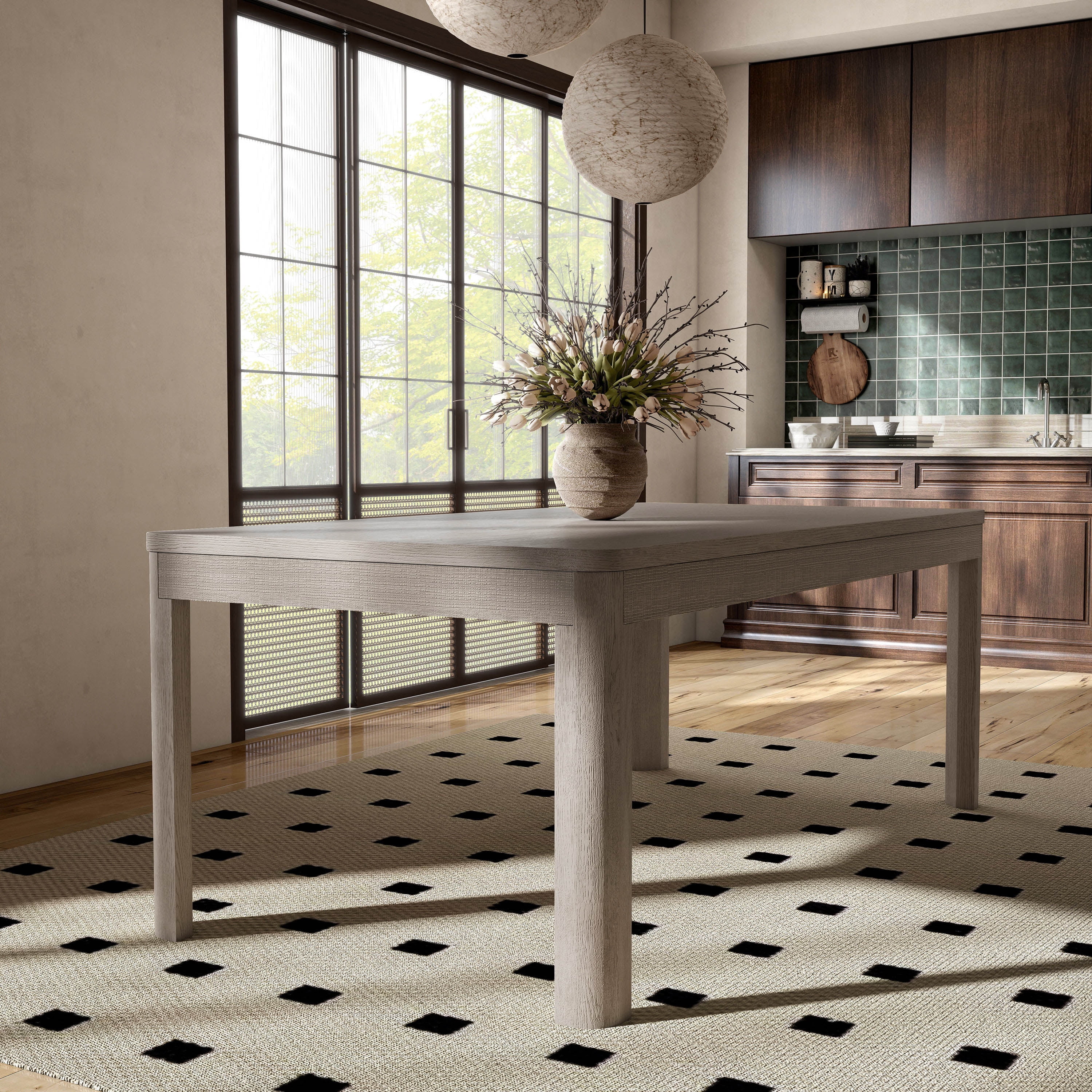 Furniture of America Boone 78" Rectangle Solid Wood Dining Table ...