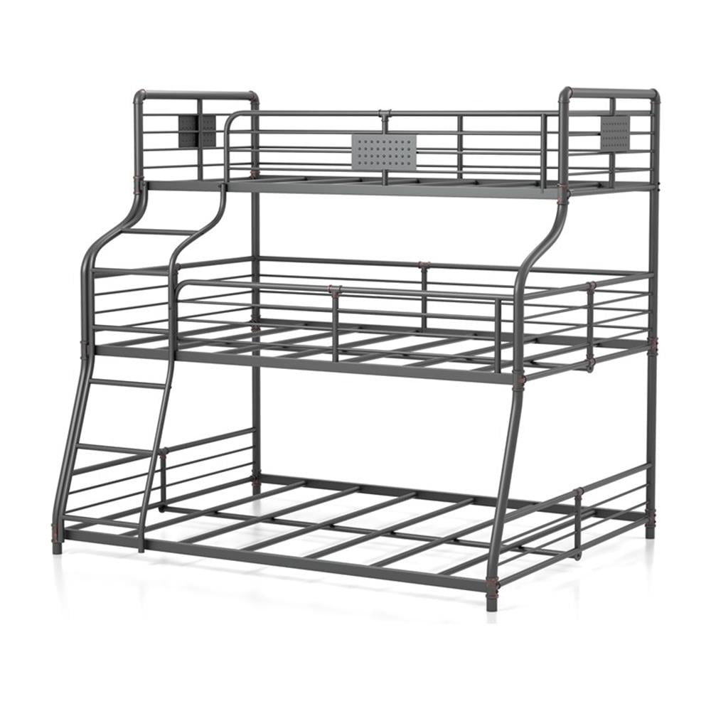 Furniture of America Bryon Metal Twin/Full/Queen Triple Bunk Bed in ...