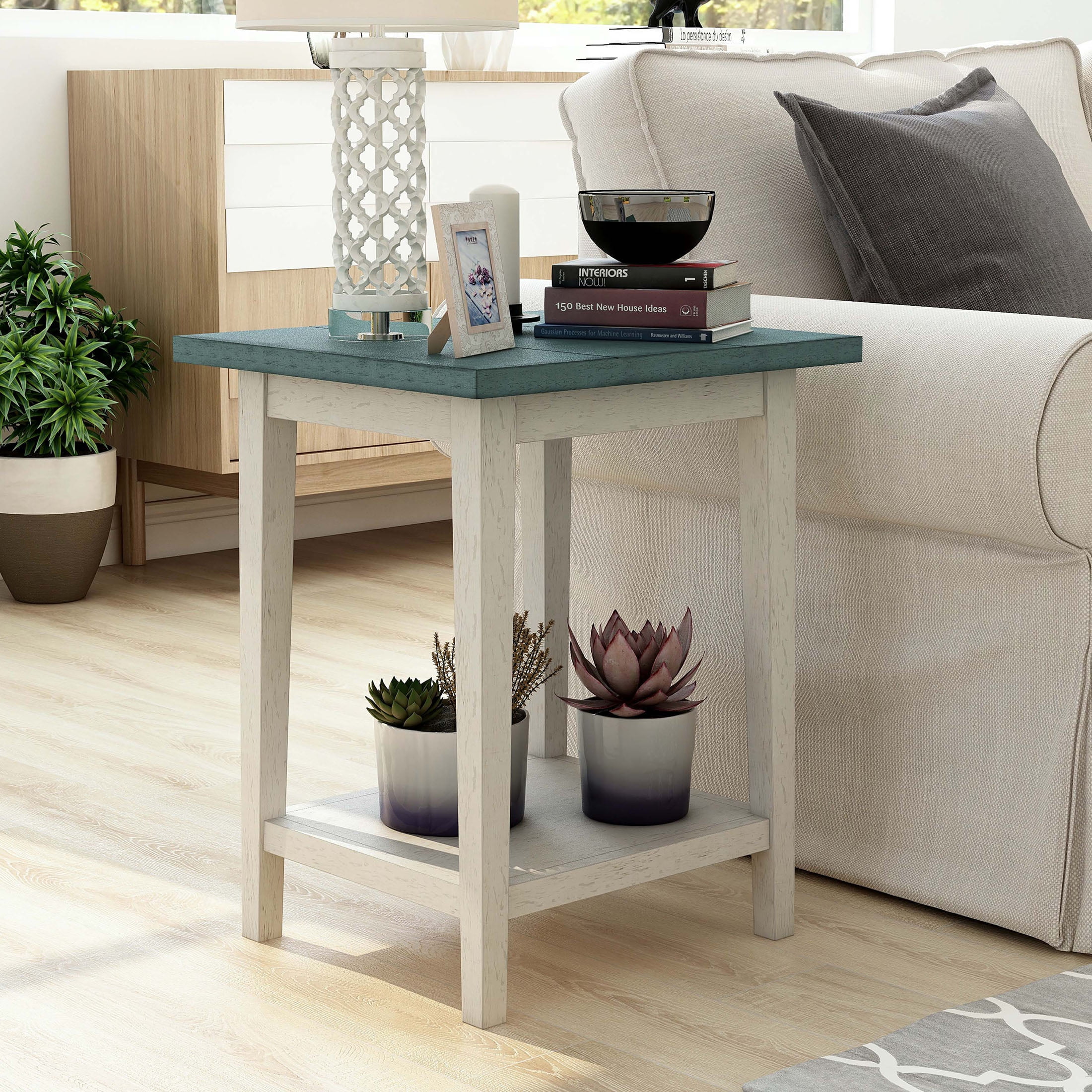 Furniture of America Burel 1-Shelf Side Table, Light Green - Walmart.com