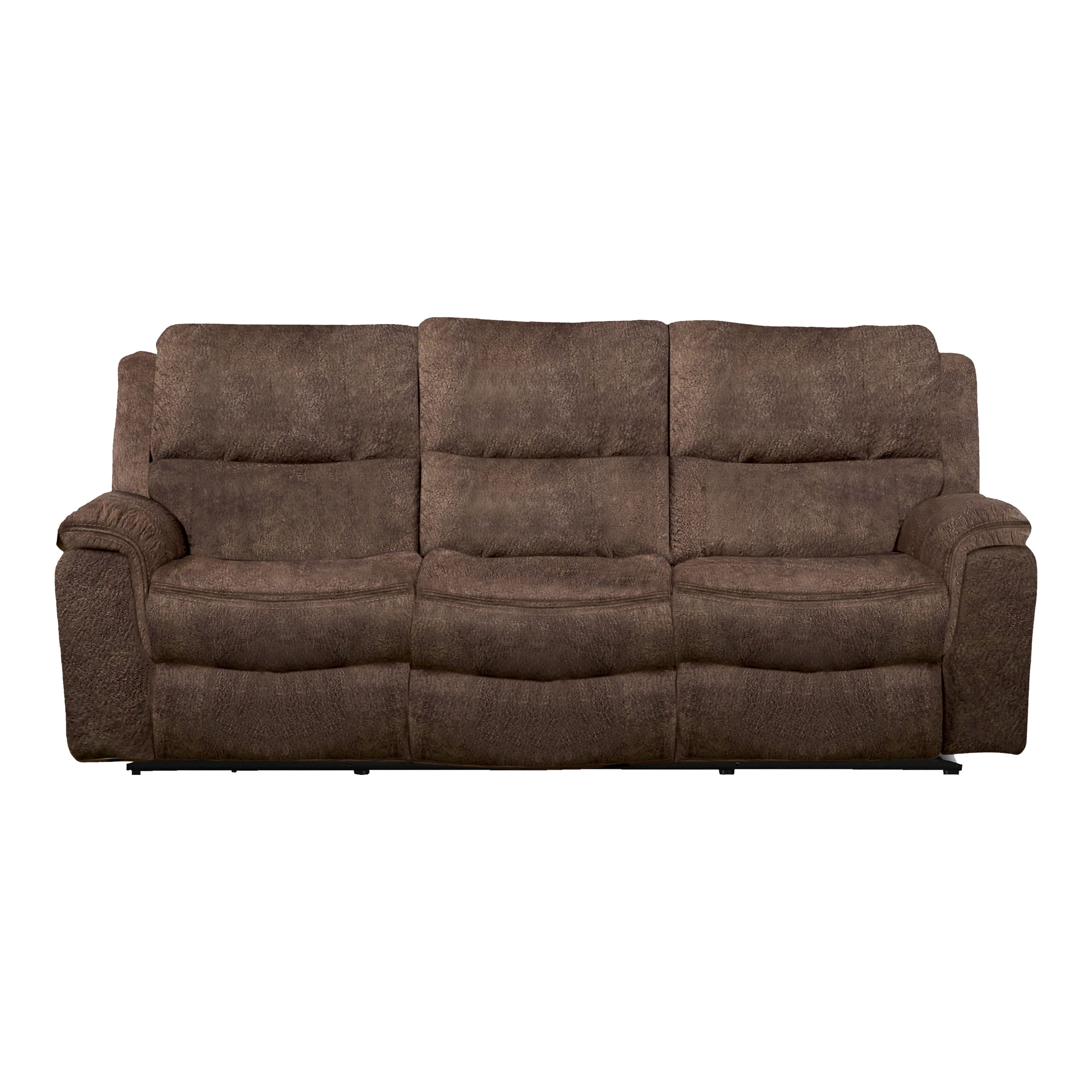 Furniture of America Caddo Upholstered Fabric Dark Brown Reclining Sofa ...