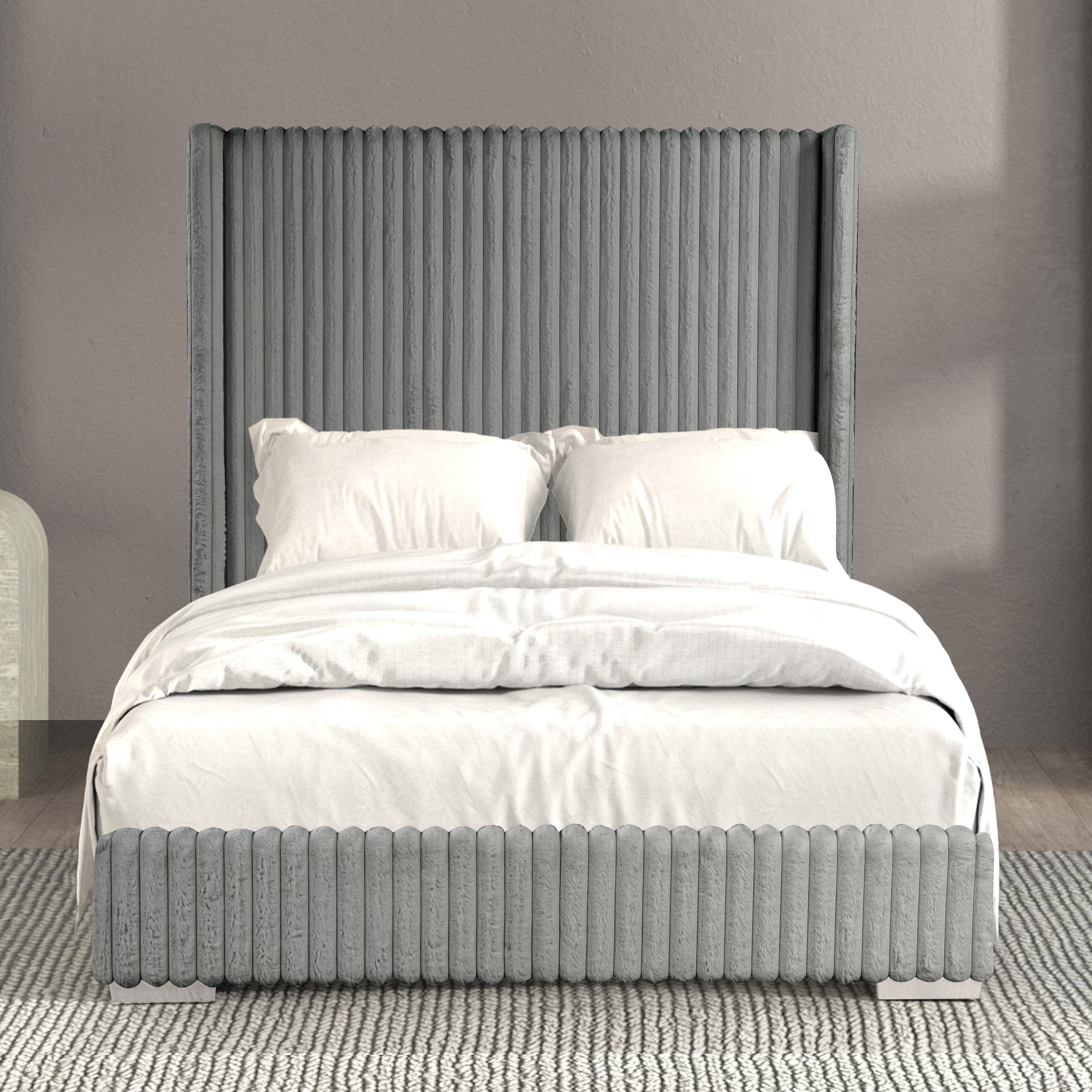 Free Shipping! Furniture of America King Upholstered Wingback Bed with ...