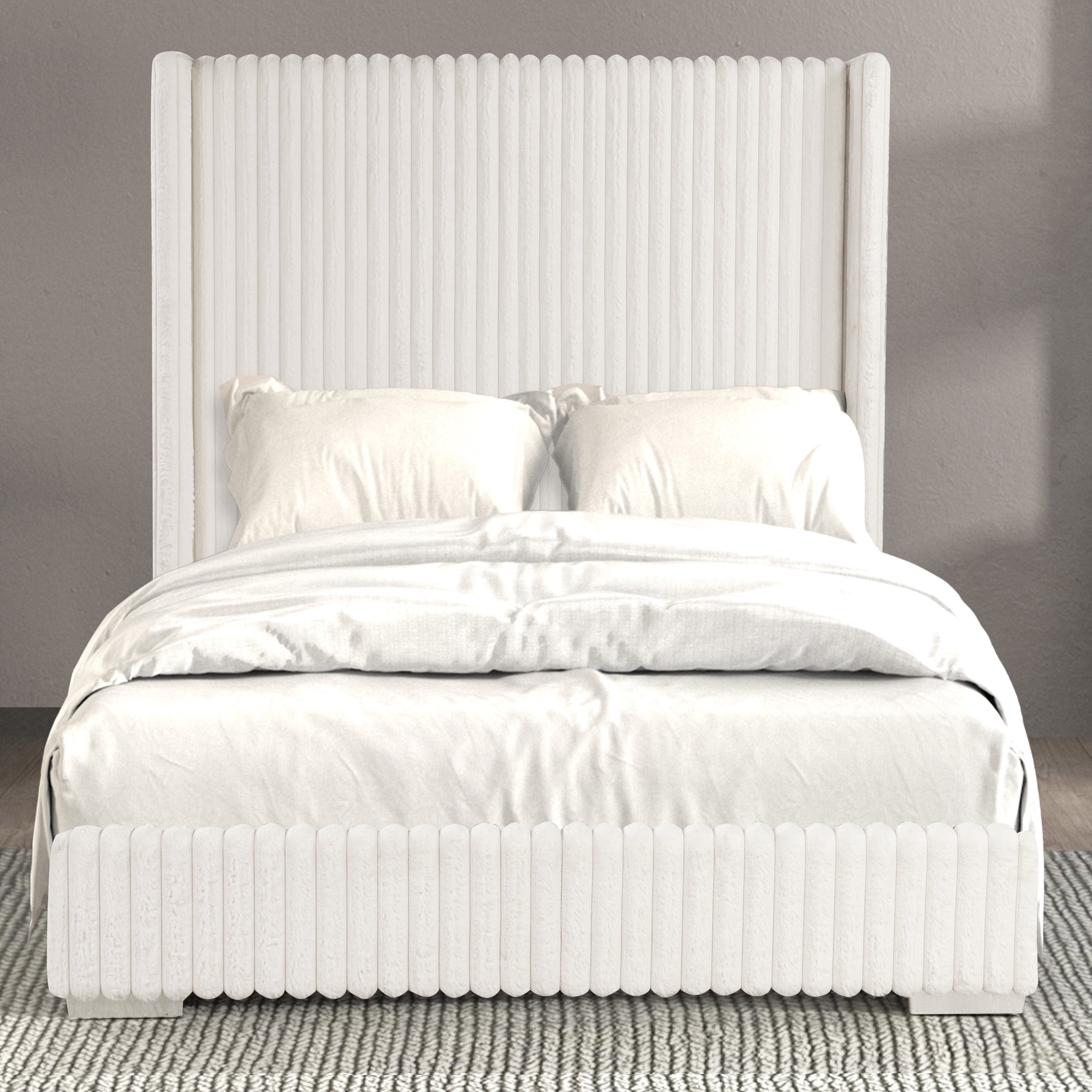 Furniture of America Cafein Queen Extra Tall Headboard Tufted Fabric ...