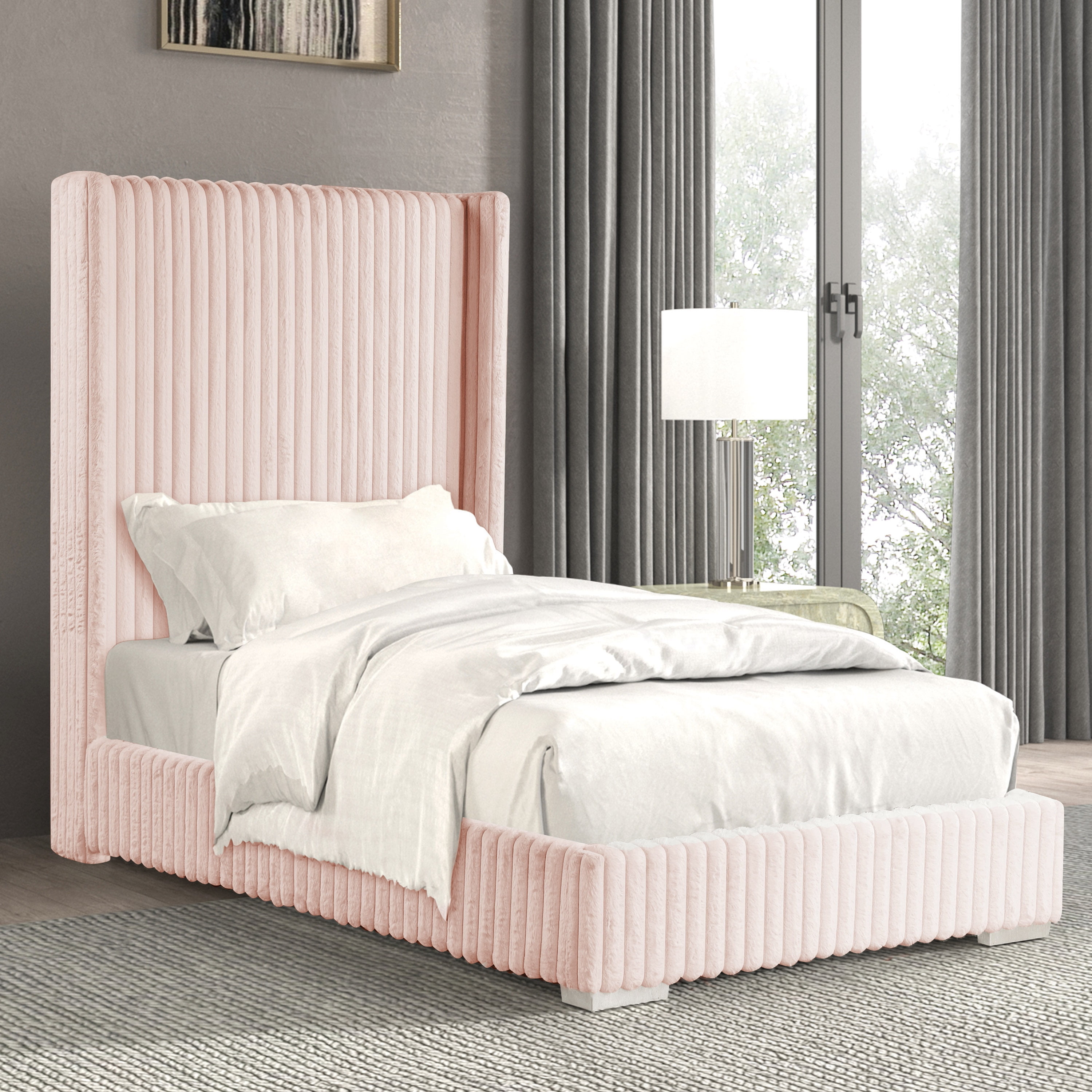 Furniture of America Cafein Kids Twin Extra Tall Headboard Tufted ...