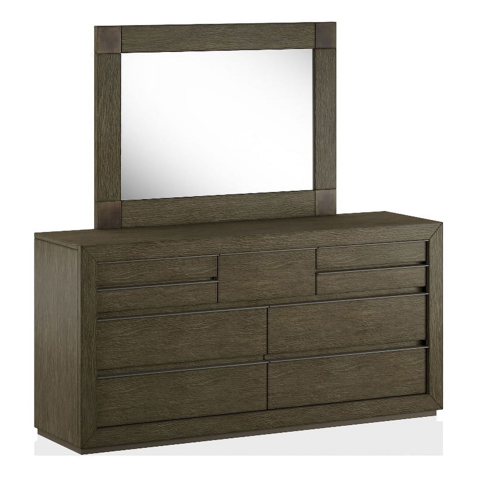 Furniture of America Camile Wood 9-Drawer Dresser with Mirror in Light ...