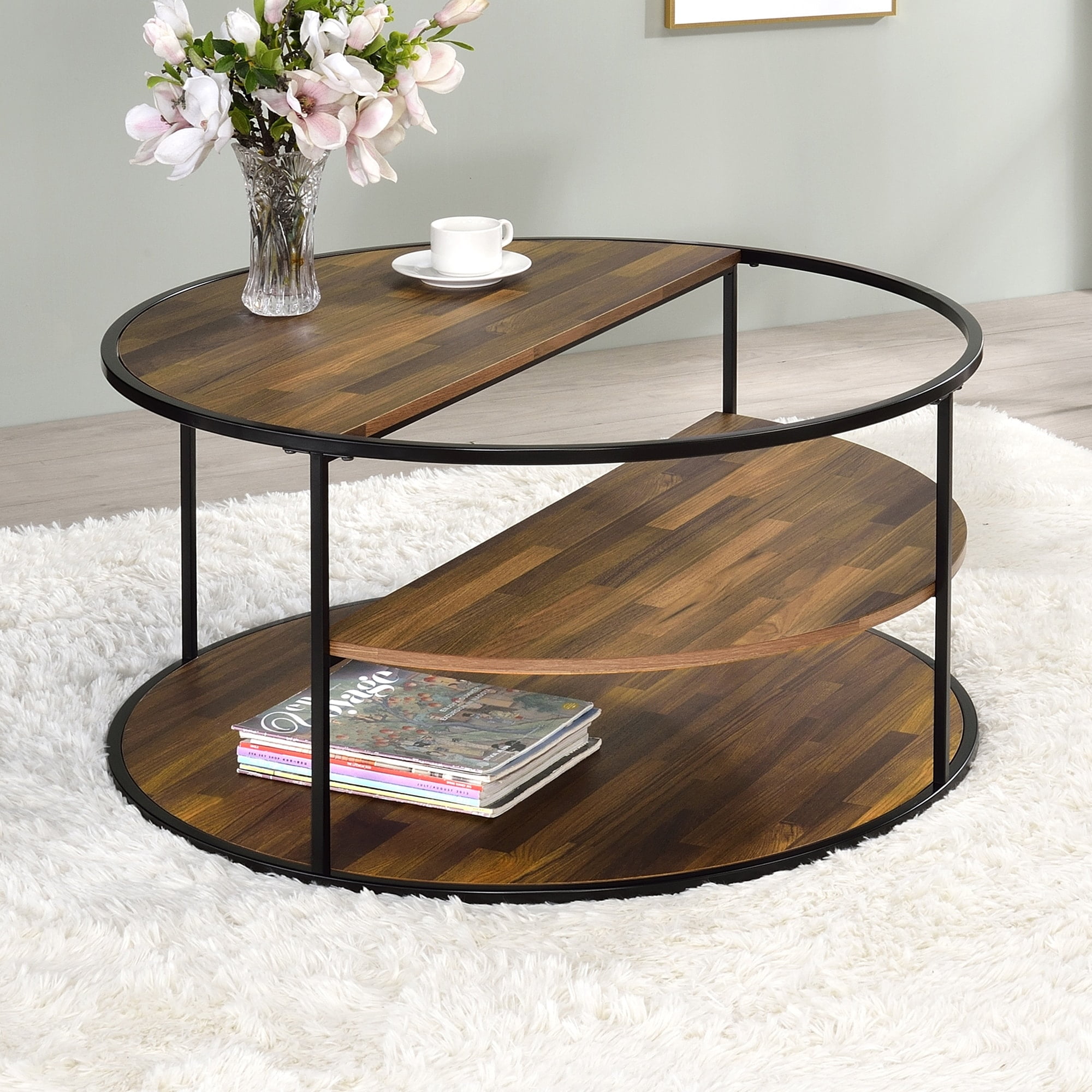 Furniture of America Carmicha Contemporary 35-inch Steel 2-Shelf Coffee ...