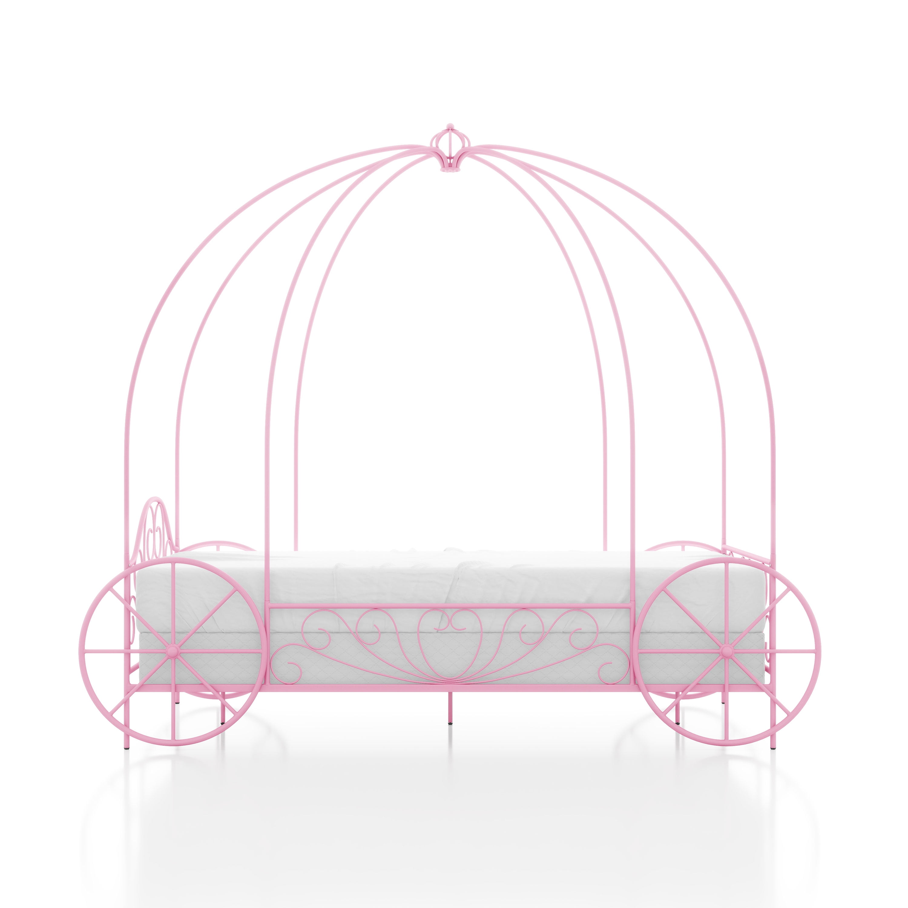 Furniture of America Carriage Kids Twin Metal Bed, Pink - Walmart ...