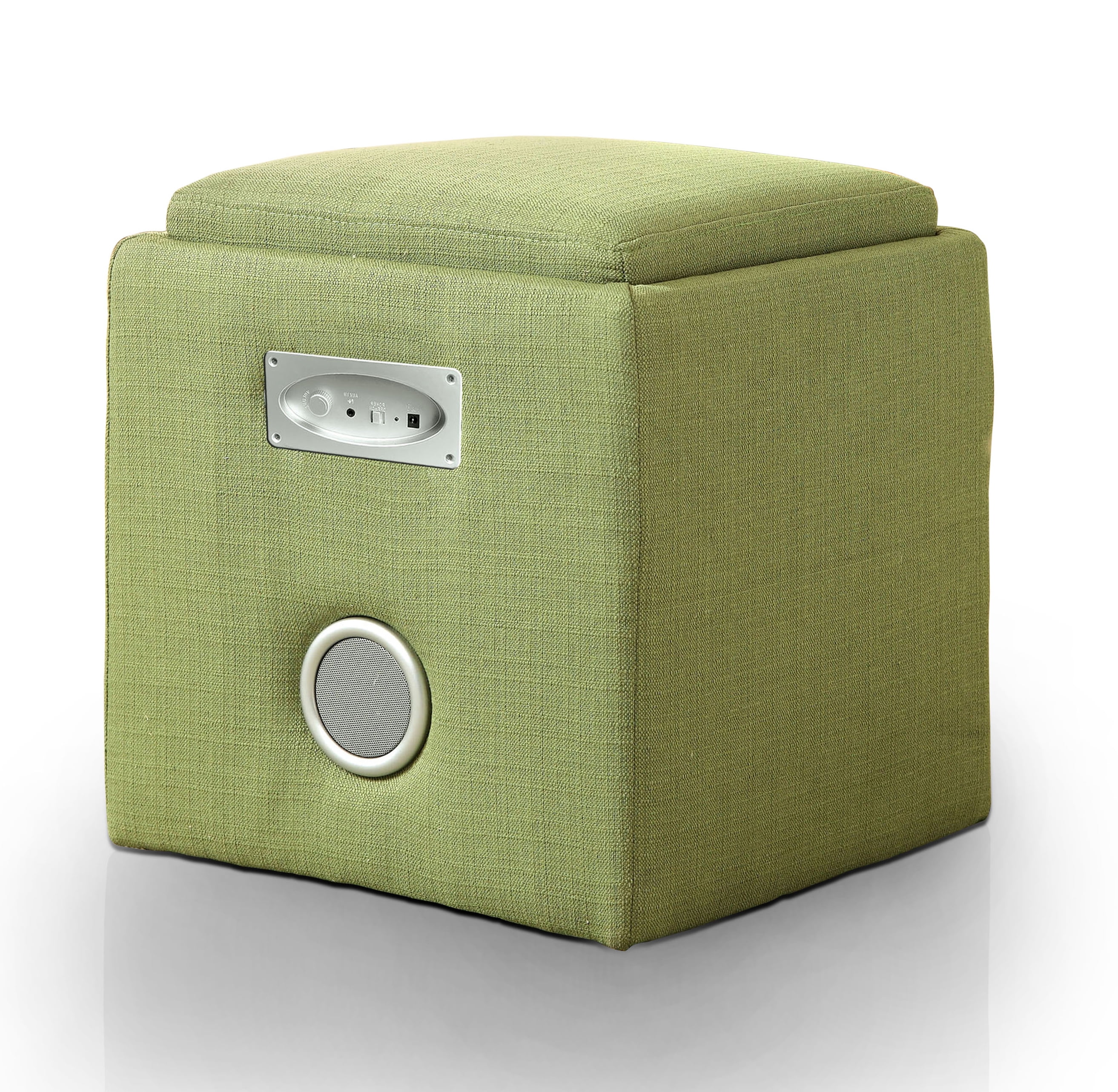 Furniture of America Contemporary Fabric Neko Speaker Ottoman, Green ...