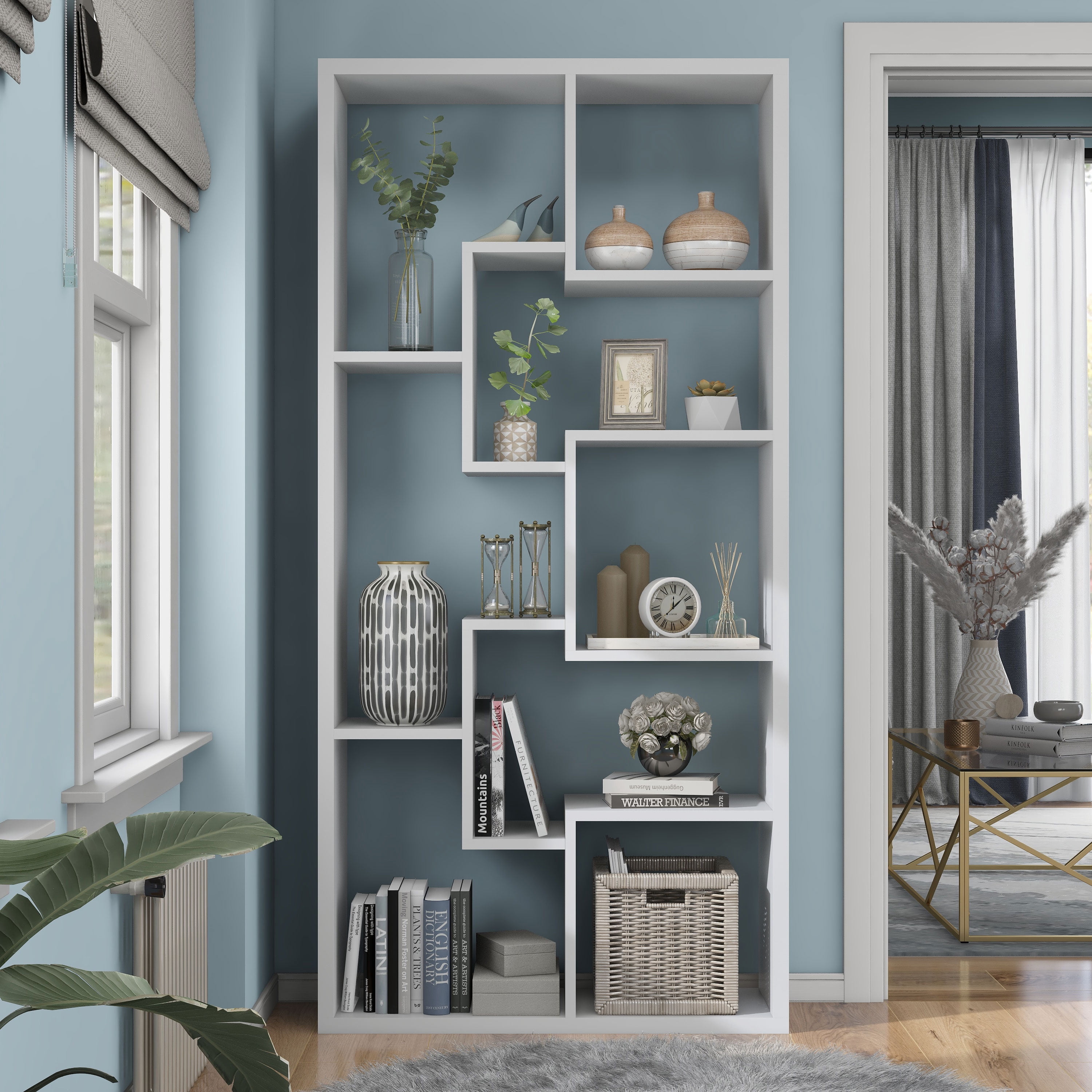 Free Shipping! Furniture of America Corin Modern White 12-Shelf ...