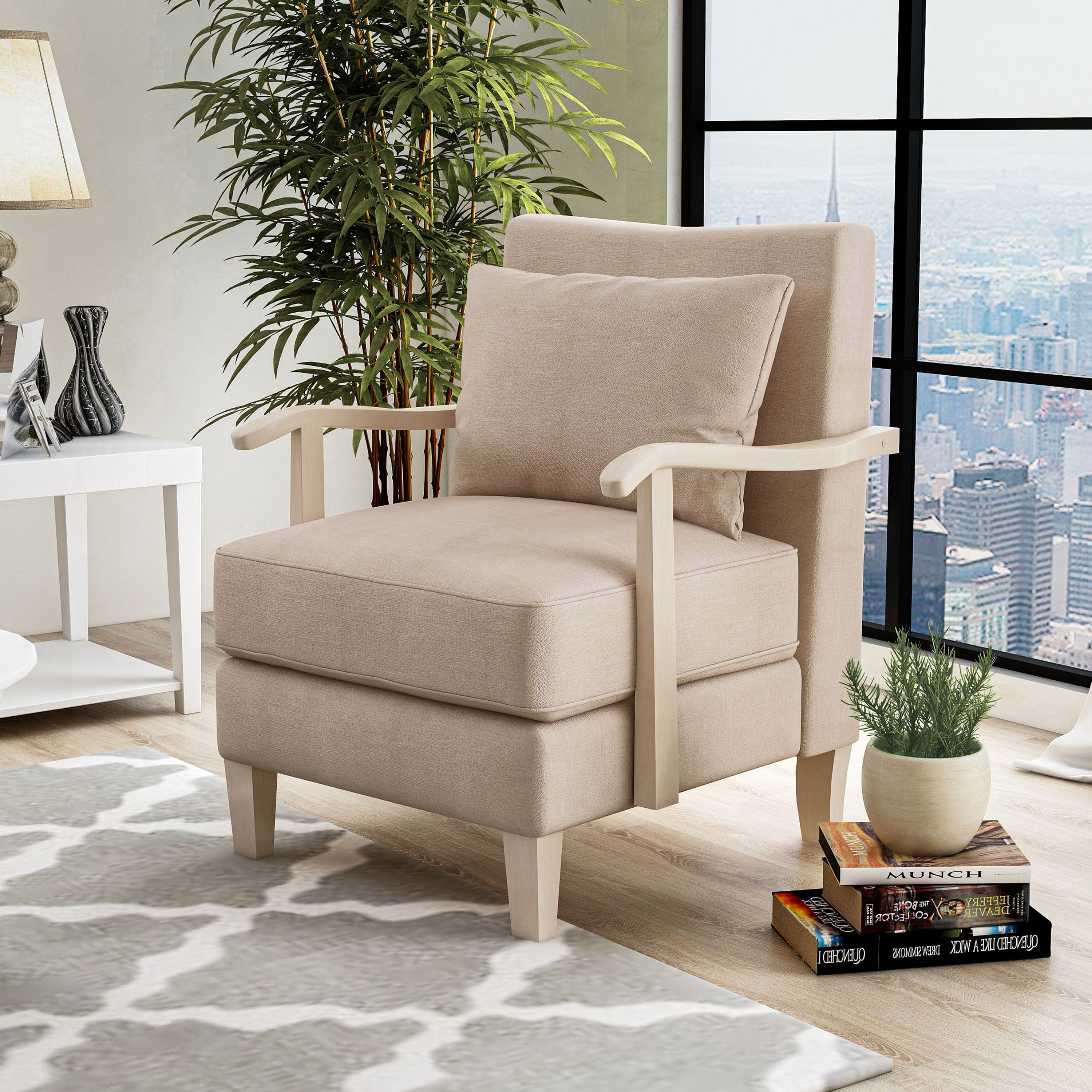 Furniture of America Ciela Fabric-Like Vinyl Cushioned Accent Chair in ...
