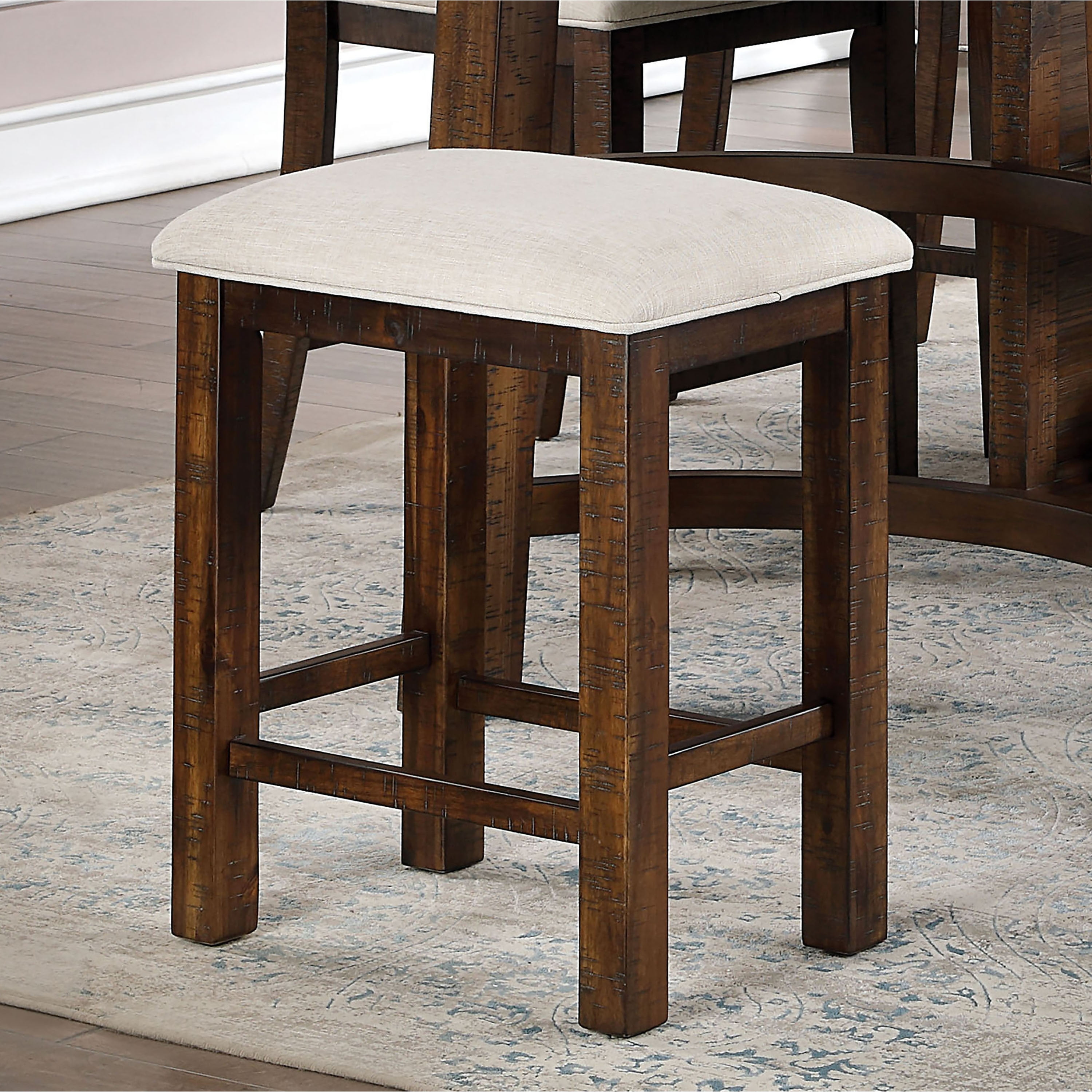 Furniture of America Deblynn Rustic Oak Fabric Counter Height Stool ...