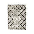 Furniture of America Delena 3D 5 x 7 Gray Herringbone Rug - Walmart.com