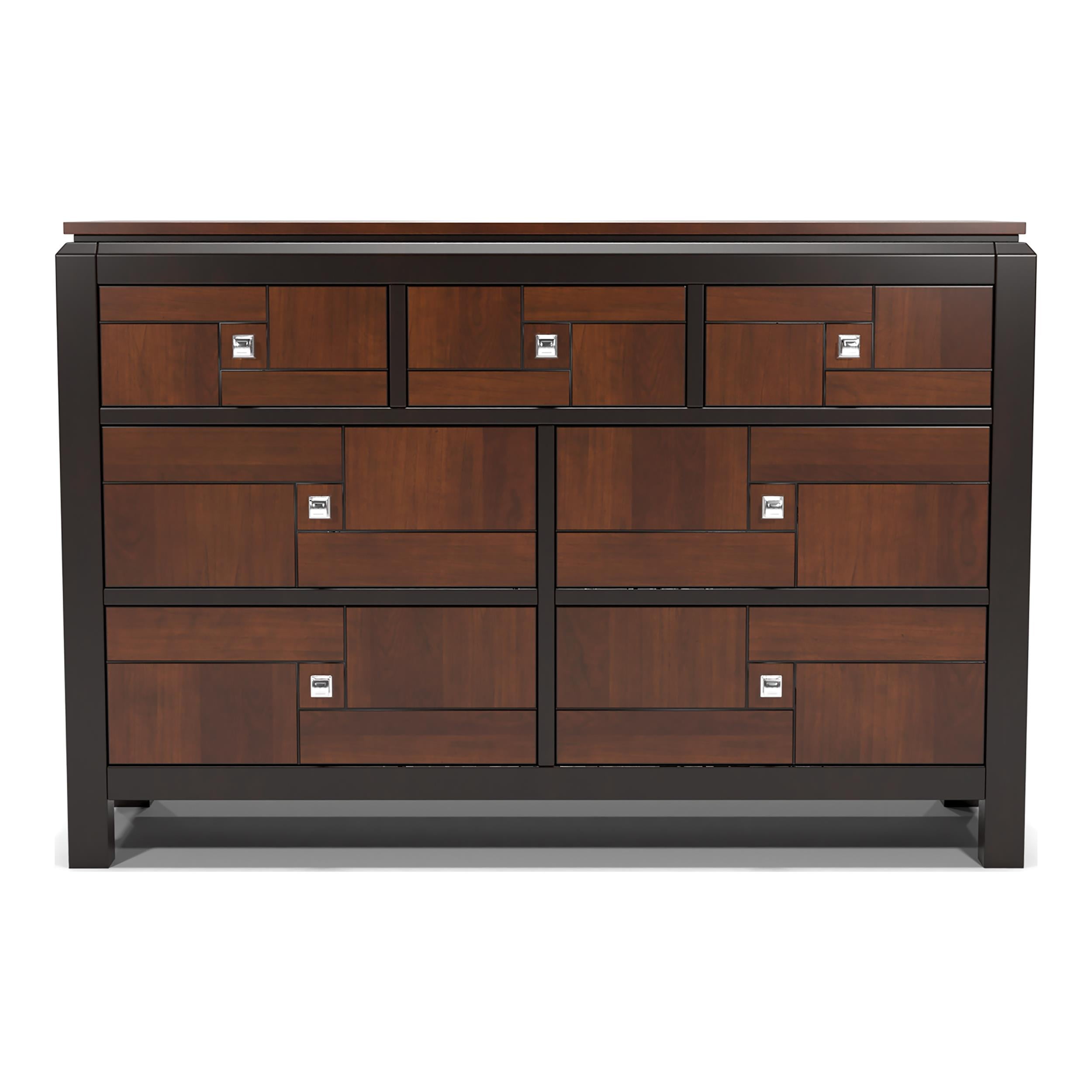 Furniture of America Delia Transitional Wood 7-Drawer Dresser in Walnut ...