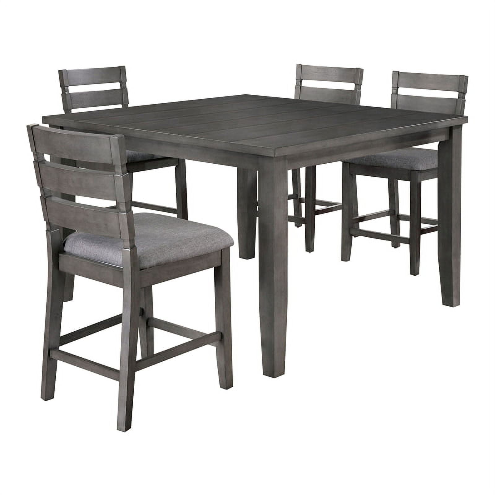 Furniture of America Delling Wood 5-Piece Counter Height Table Set in ...