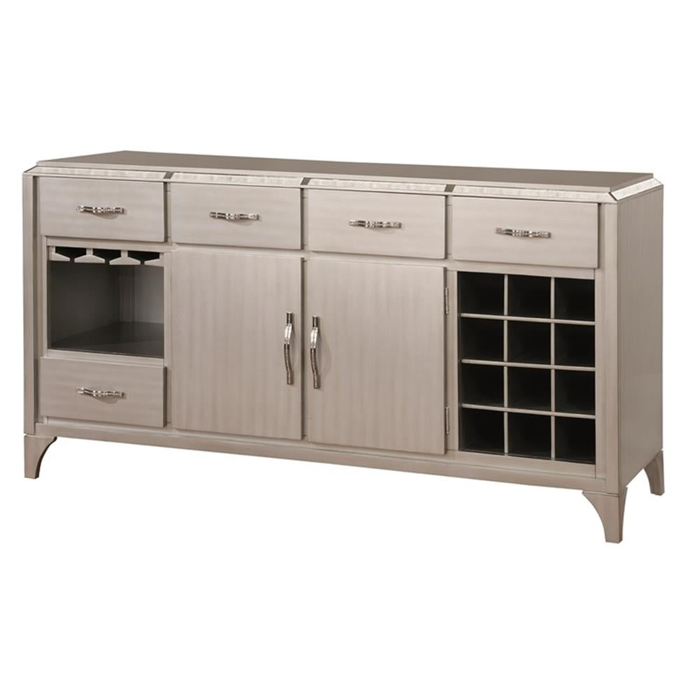 Furniture of America Desi Wood Dining Buffet Cabinet with Wine Rack in ...