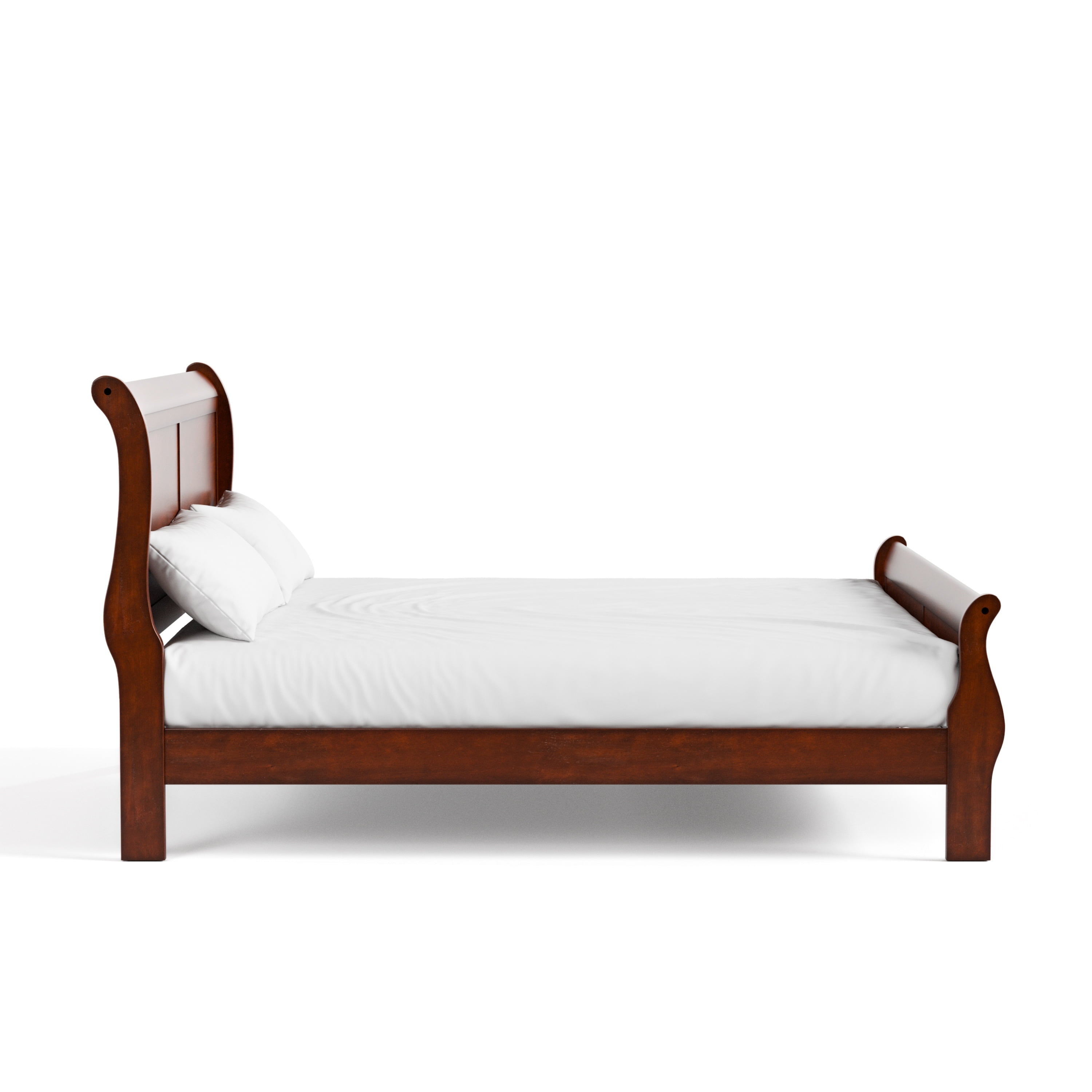 Furniture of America Devi Traditional Solid Wood Sleigh Bed Cherry ...