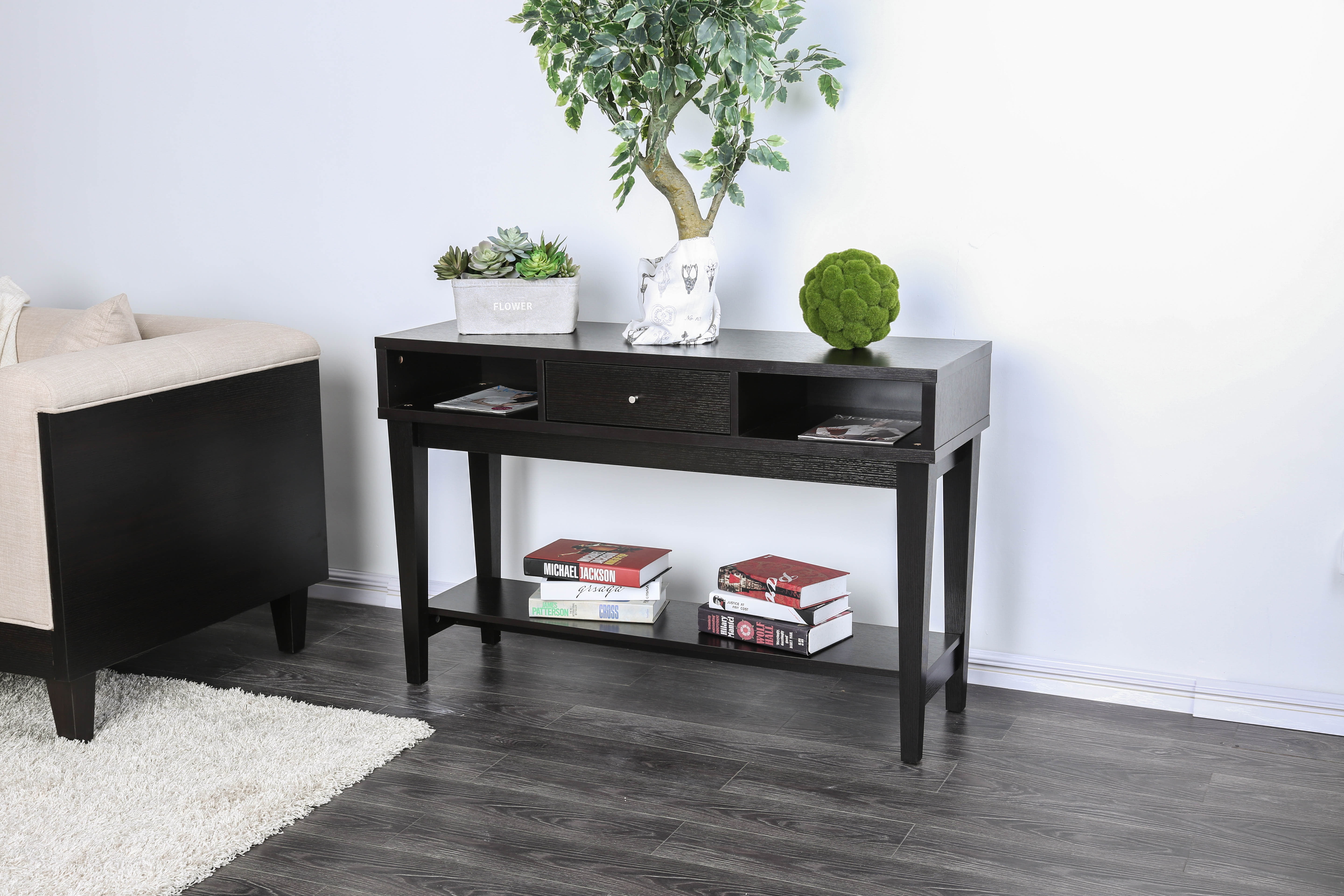 Furniture of America Deyon Multi-Storage Console Table, Espresso ...