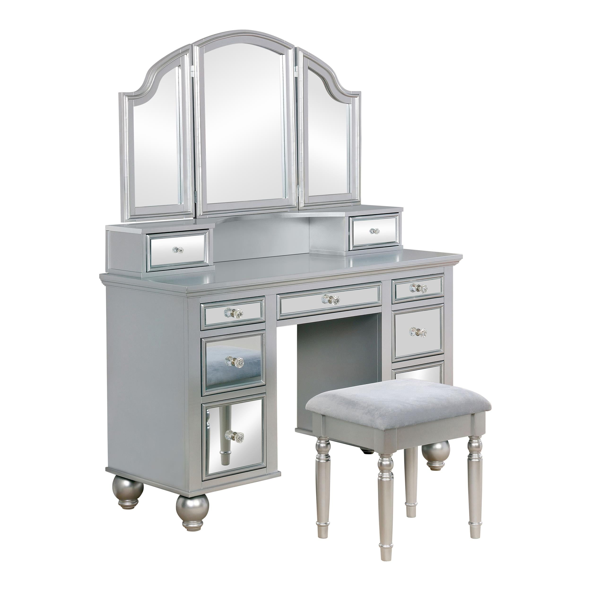 Furniture of America Diane Contemporary Wood 3-Piece Vanity Set in ...