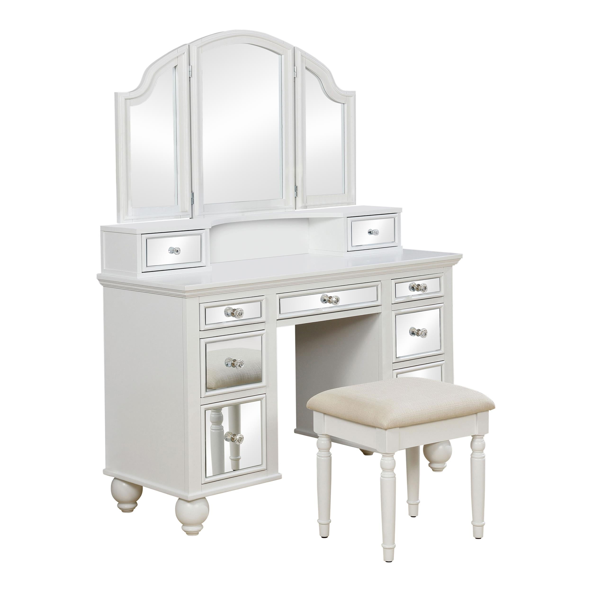 Furniture of America Diane Contemporary Wood 3-Piece Vanity Set in ...